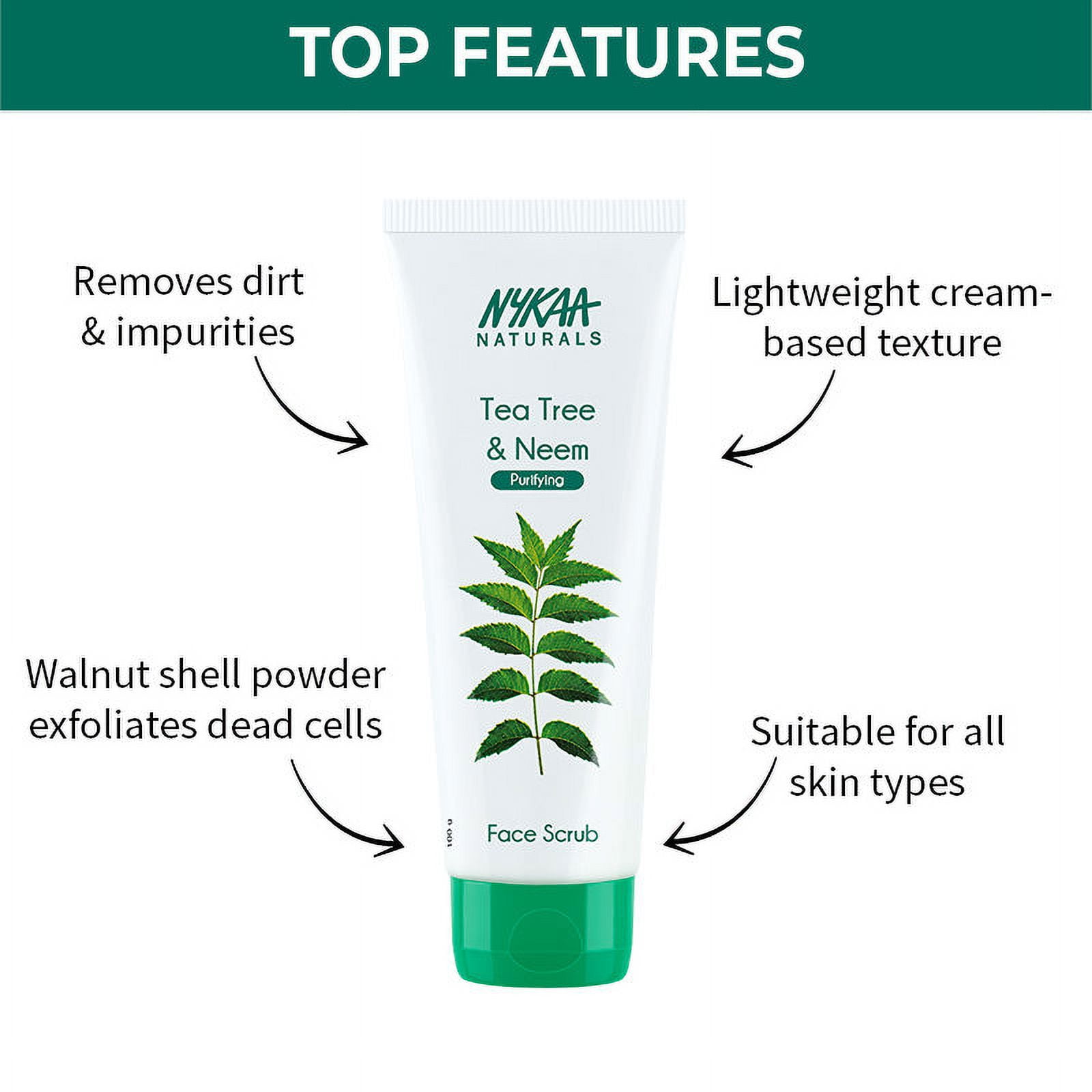 Nykaa Naturals Tea Tree & Neem Face Scrub for Purified Skin - Walmart.com
