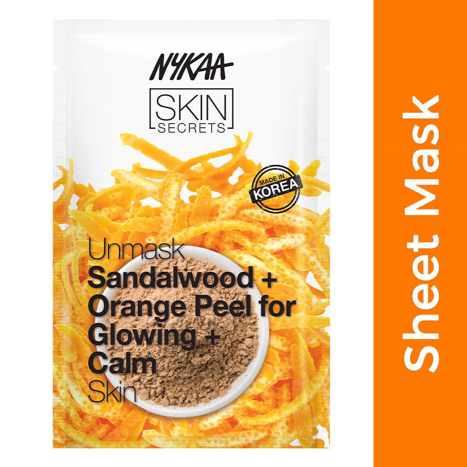 Nykaa Skin Secrets Indian Rituals Sandalwood + Orange Peel Sheet Mask ...