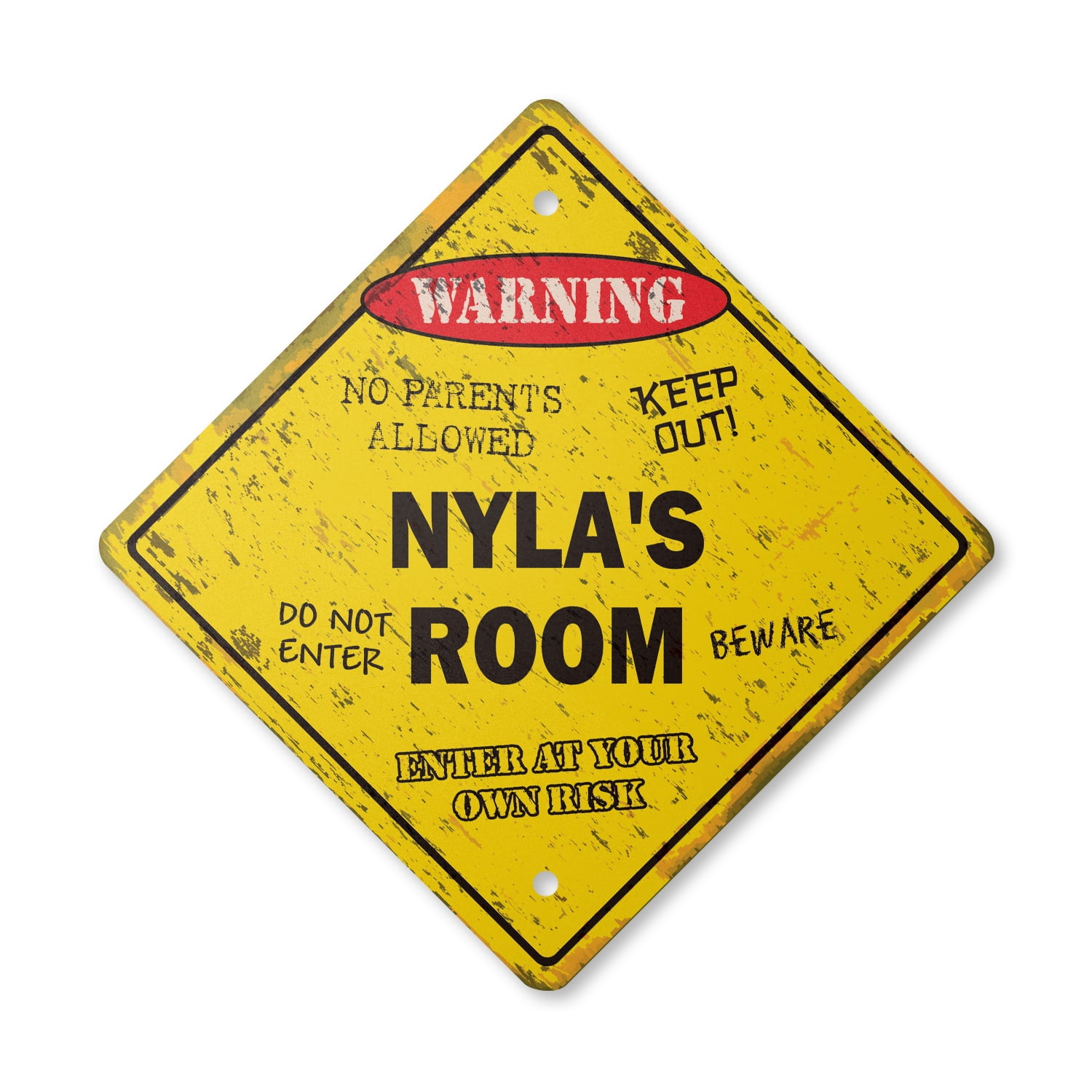 Nyla's Room Sign Vintage Crossing Zone Xing | Indoor/Outdoor Plastic ...