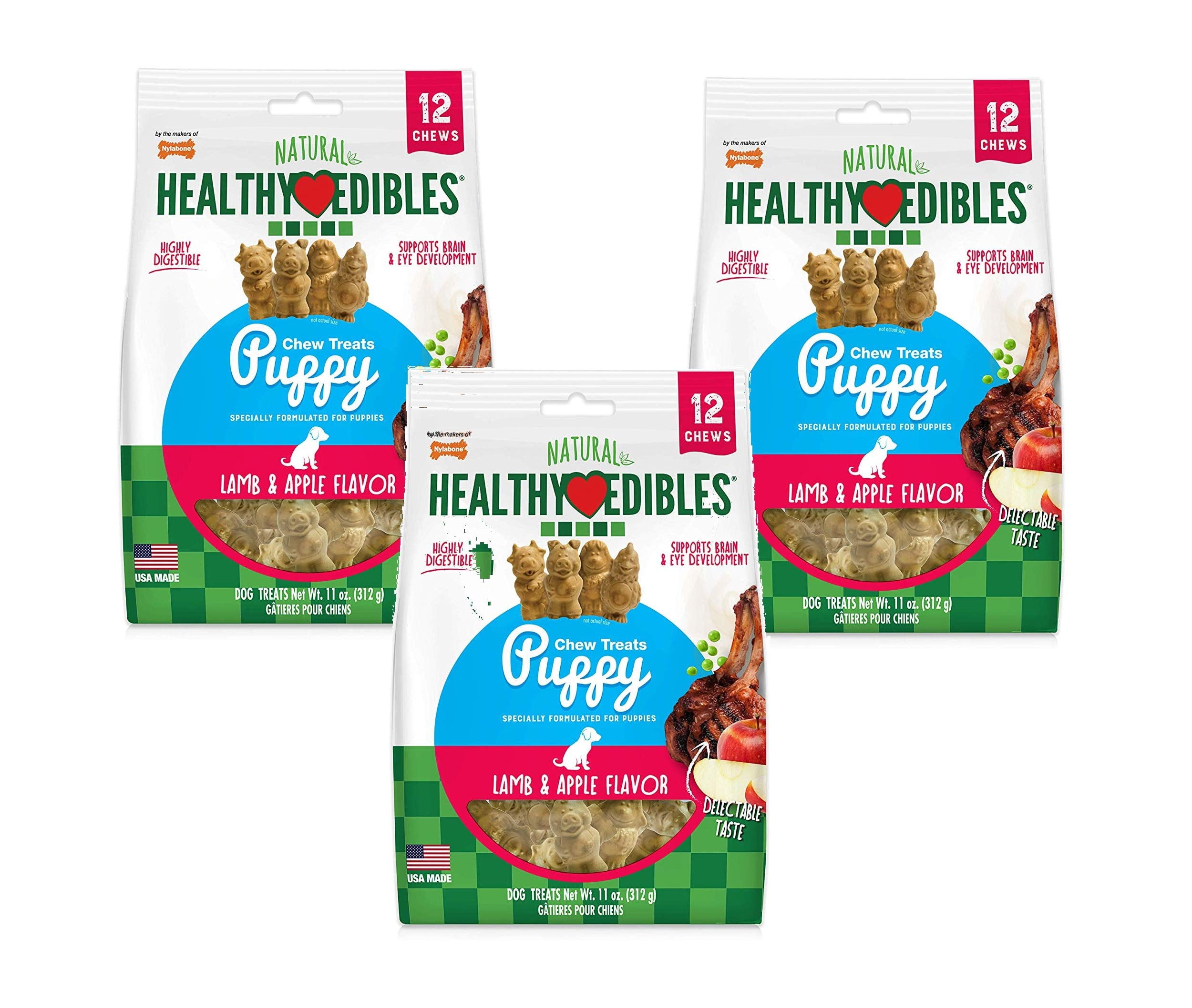 Nylabone 3 PackEGSC of Healthy Edibles Puppy Chew Treats, 11 Ounces ...