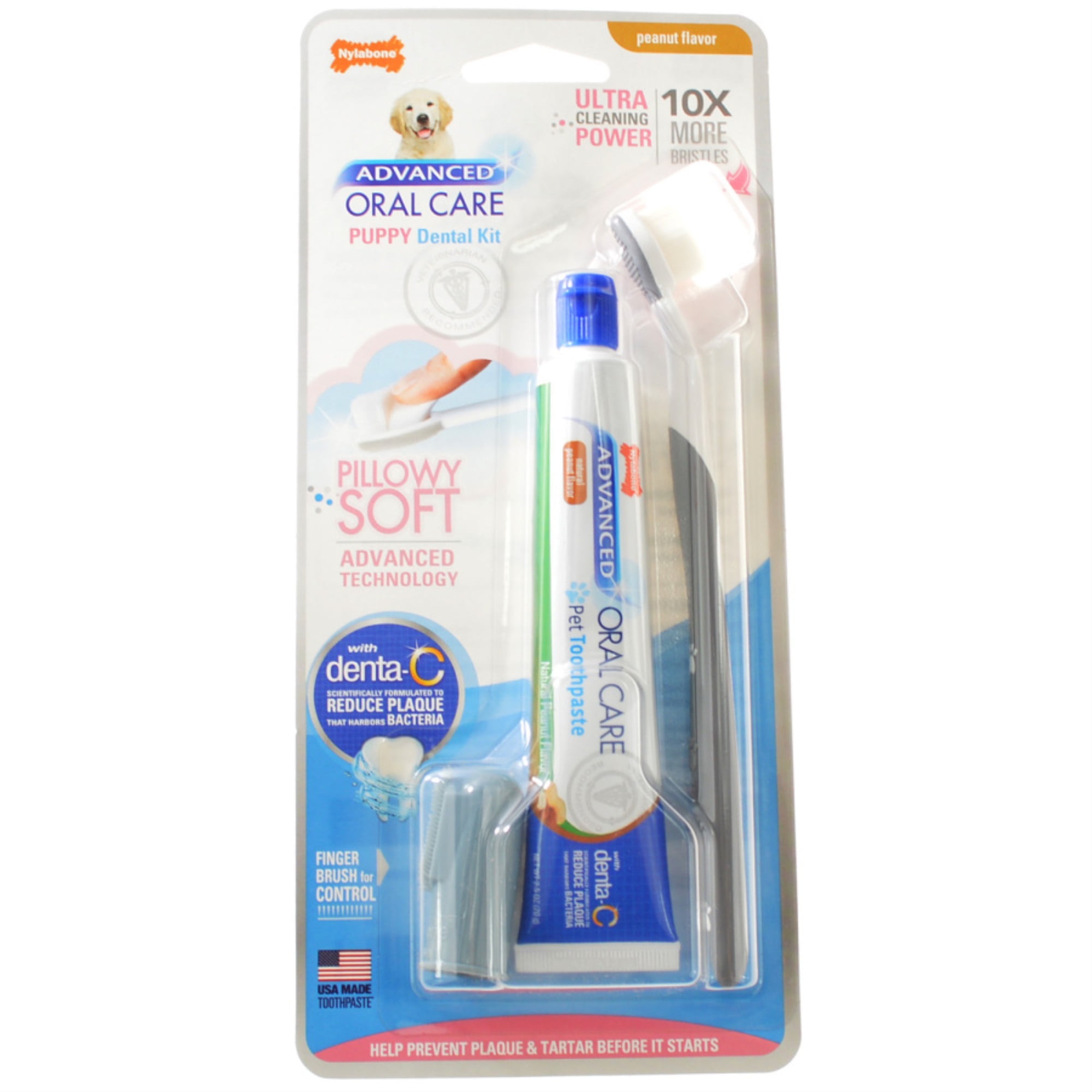 Nylabone Advanced Oral Care Puppy Dental Kit with Pillowy Soft-Bristle ...