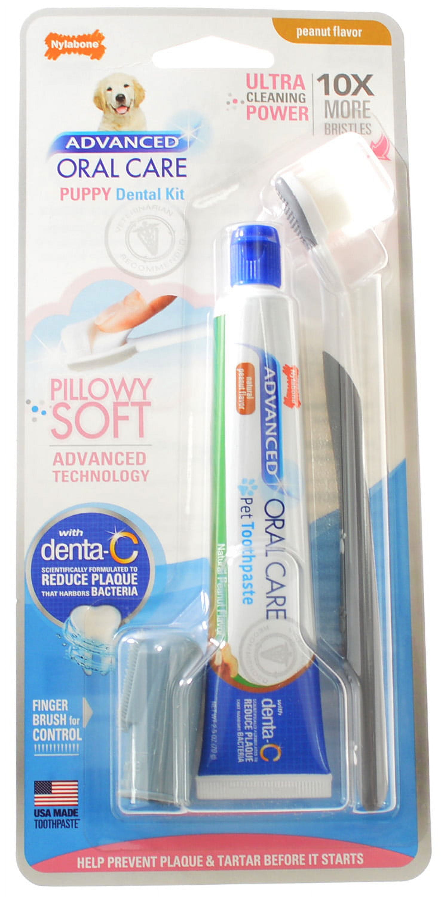 Nylabone Advanced Oral Care Puppy Dental Kit with Pillowy Soft-Bristle ...