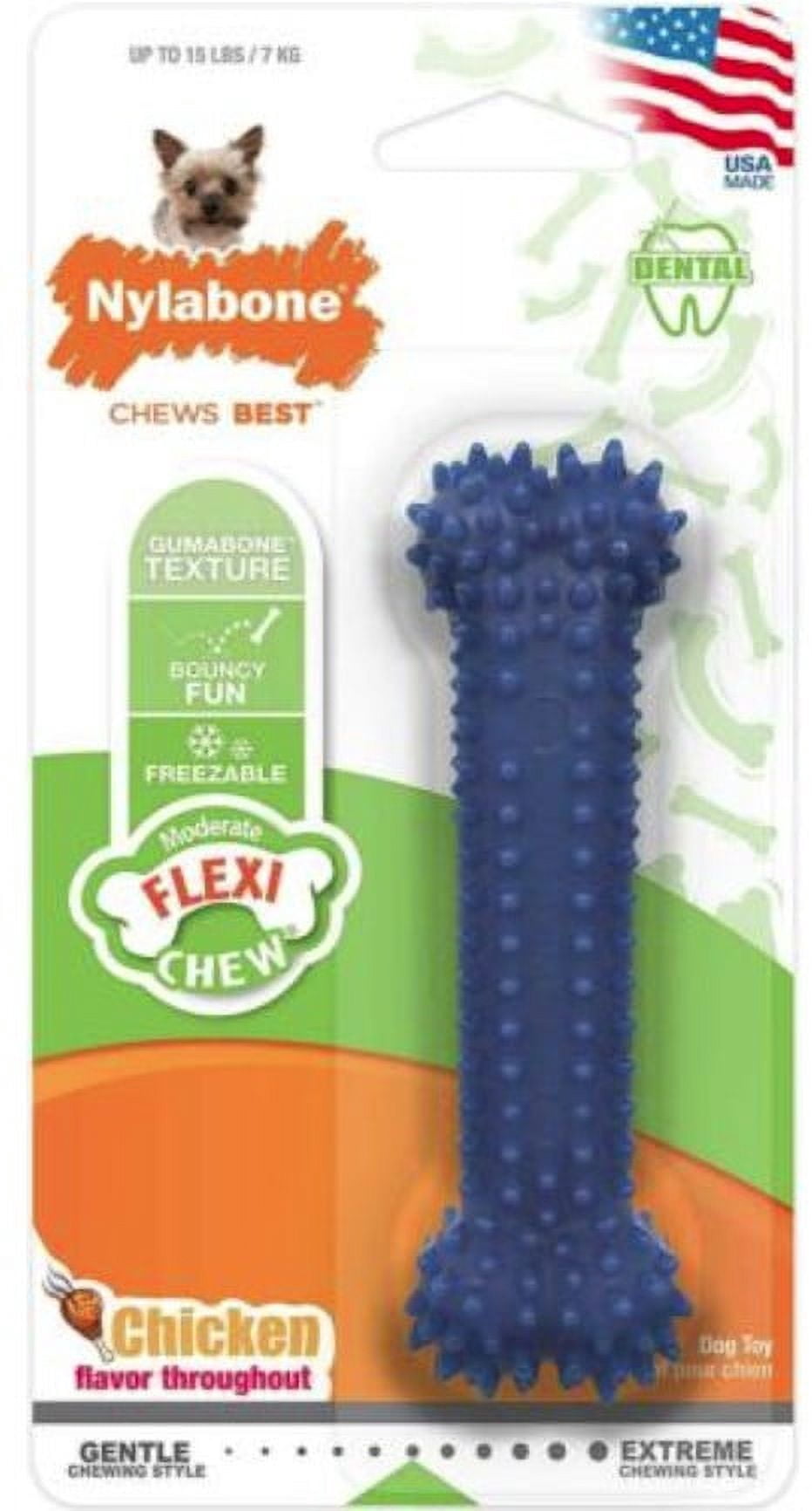 Nylabone Dental Chew Bone Chicken Flavor Petite 1 count - Walmart.com