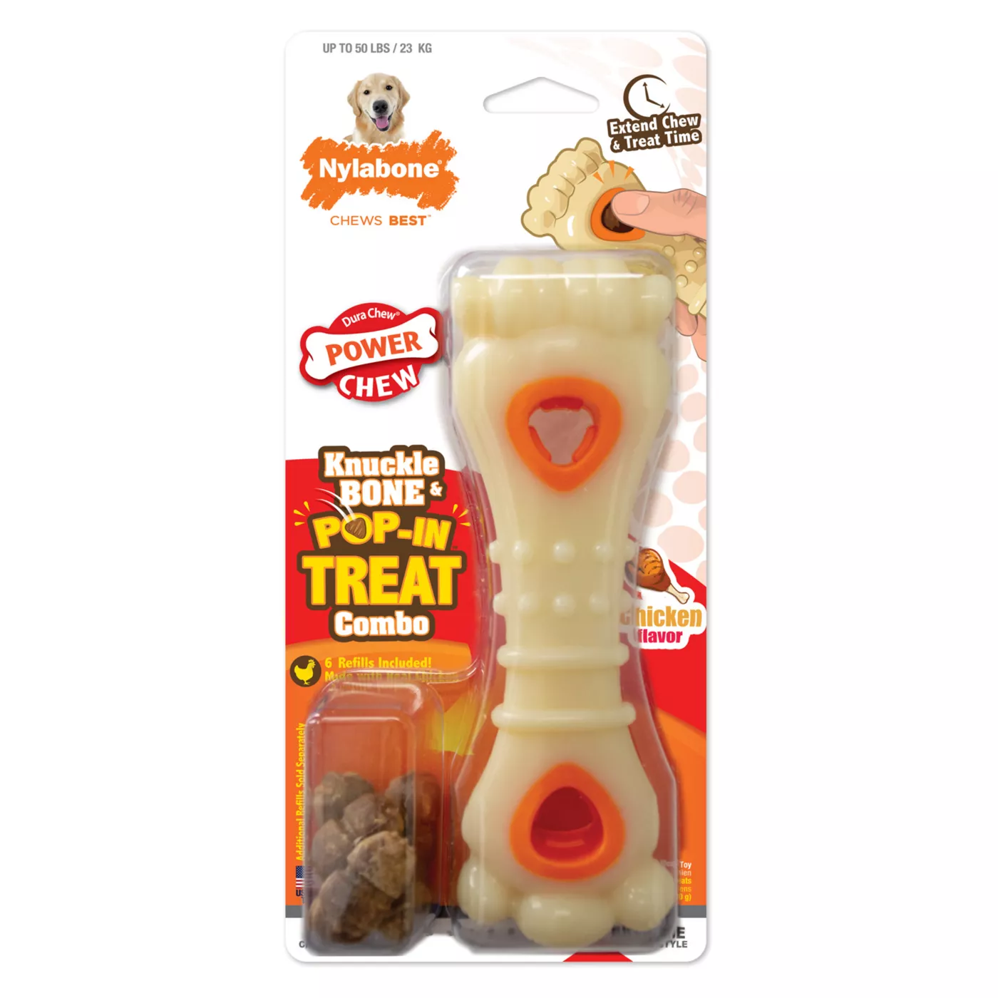 Nylabone® DuraChew® Power Chew Knuckle Bone & Pop-In Treat Combo ...
