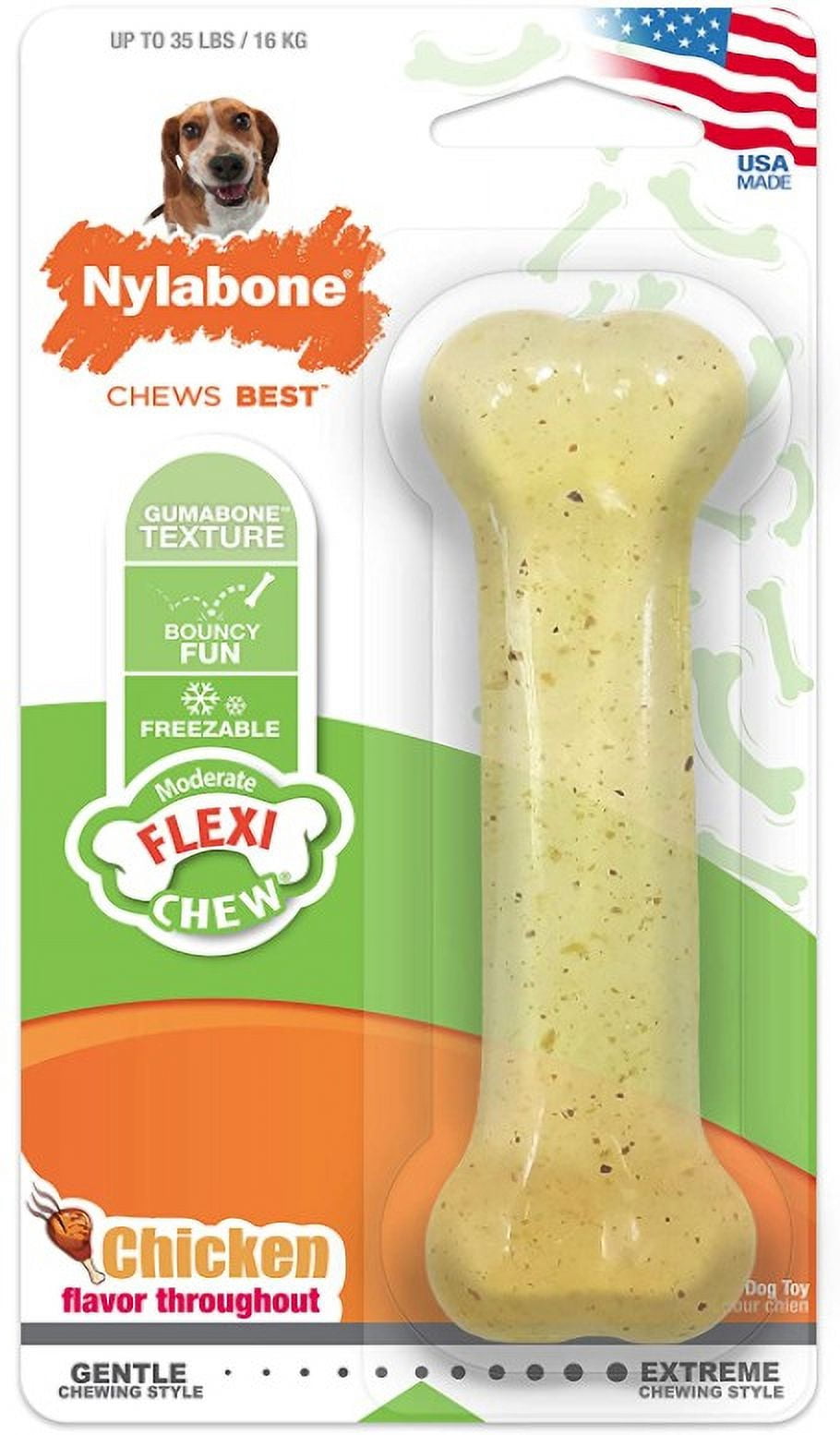 Nylabone Flexi Chew Bone Chicken Flavor Wolf 1 count - Walmart.com