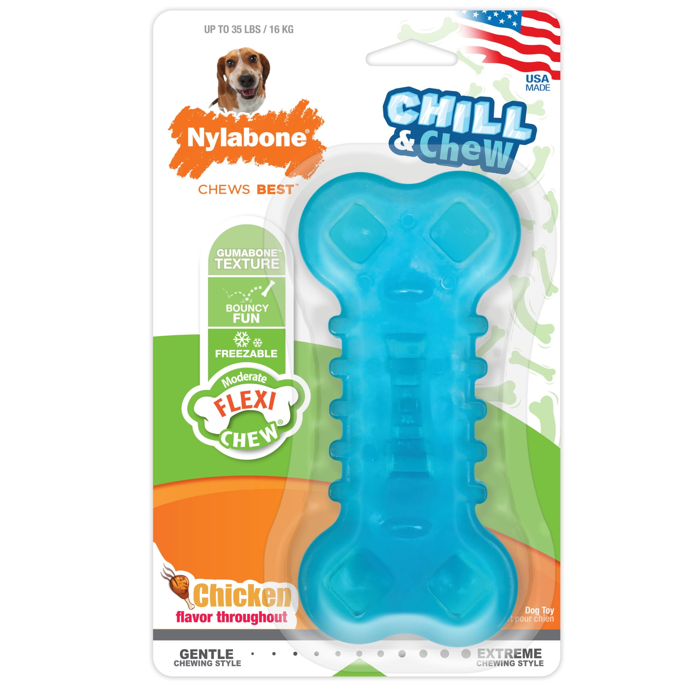 Nylabone Flexi Chew Chill & Chew Dog Toy with Treat Pockets, Dog Treat ...