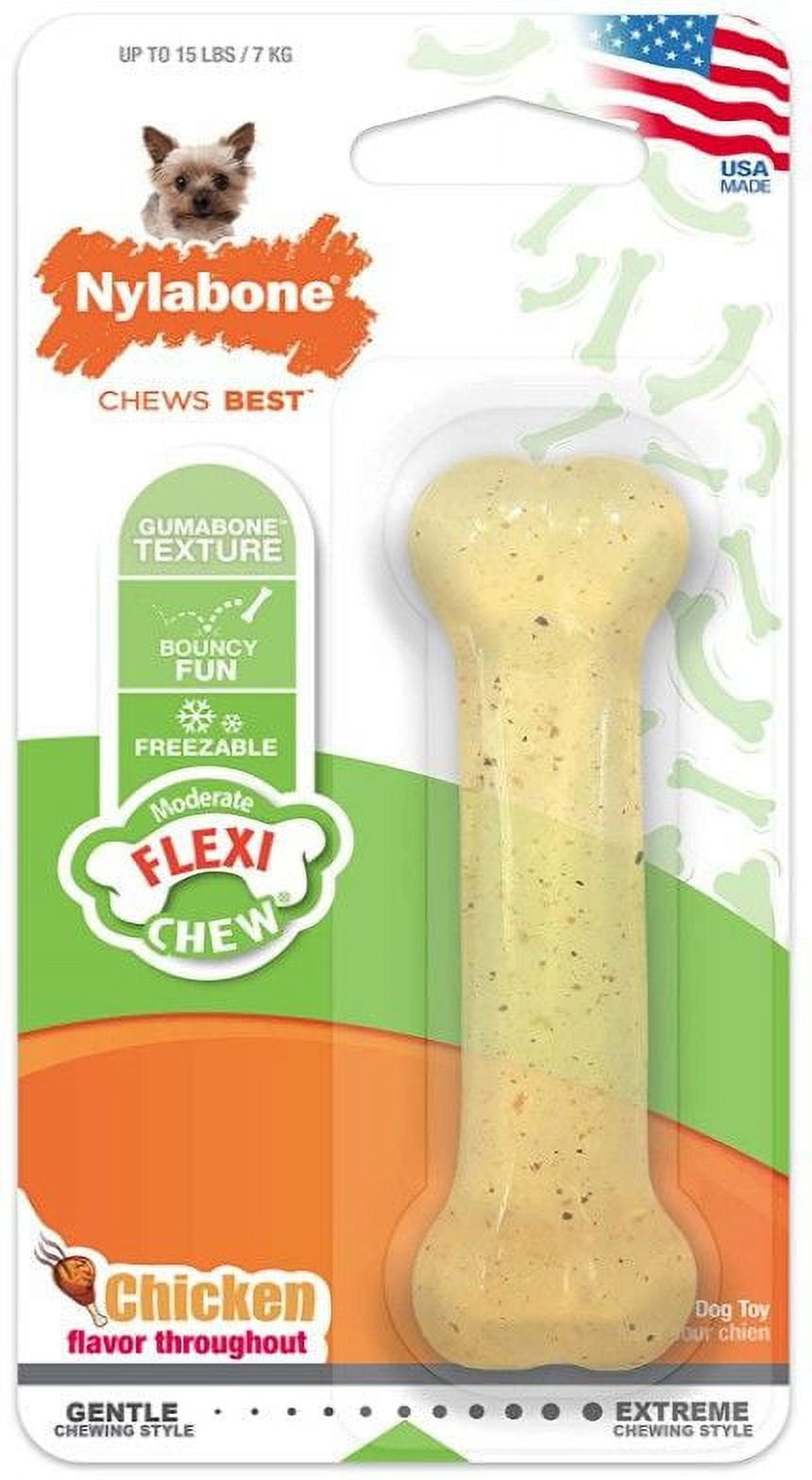Nylabone Flexi Chew Dog Bone - Chicken Flavor [Dog, Toys Nylabone ...