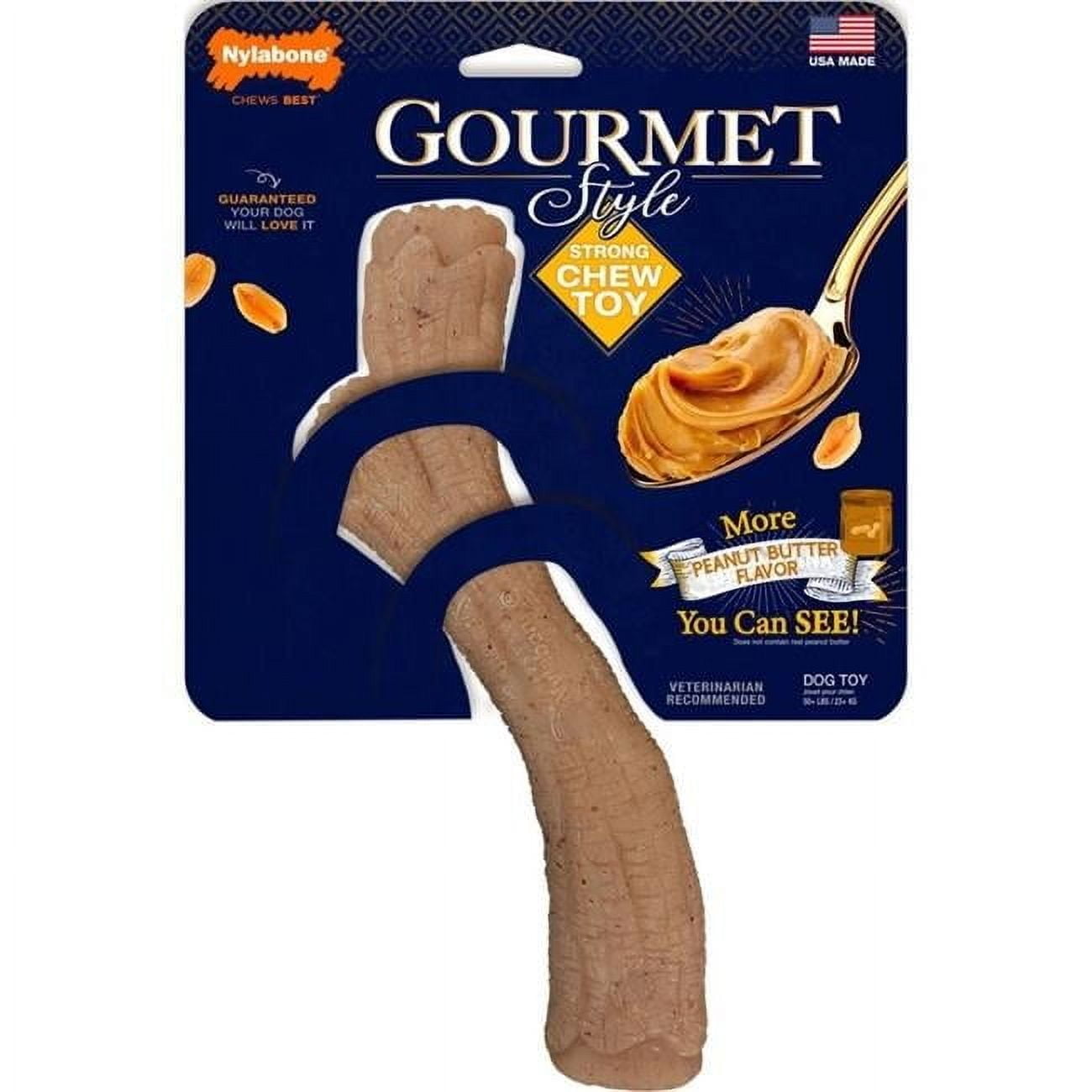 Nylabone Gourmet Style Strong Stick Dog Chew Toy Peanut Butter 1ea/XL ...