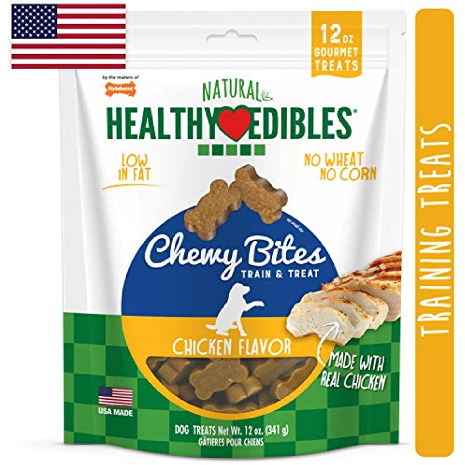 Nylabone Healthy Edibles Natural Chewy Bites Soft Dog Chew Treats ...