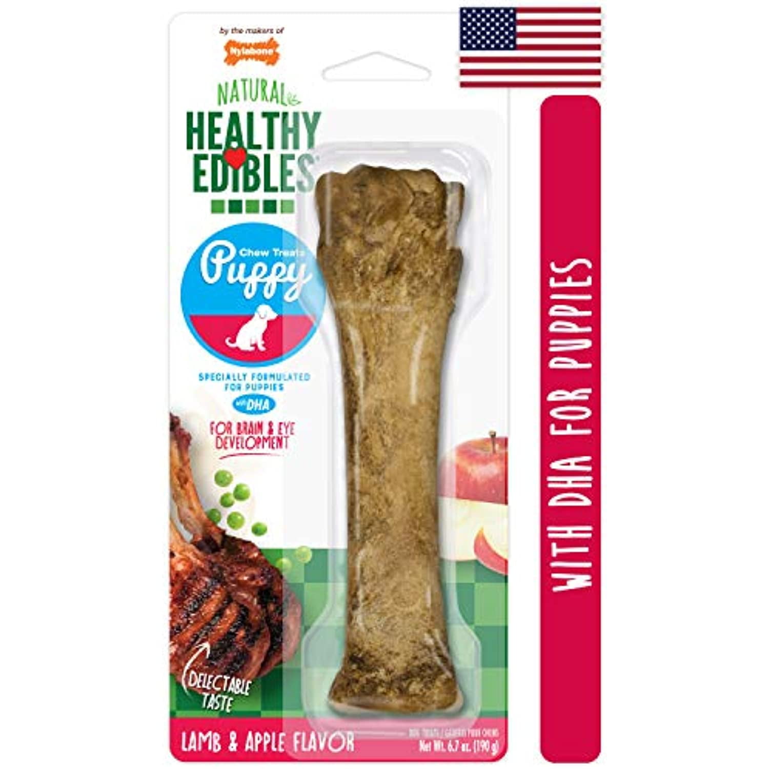 Nylabone Healthy Edibles Puppy Treats, Long-Lasting Chew, Lamb and ...