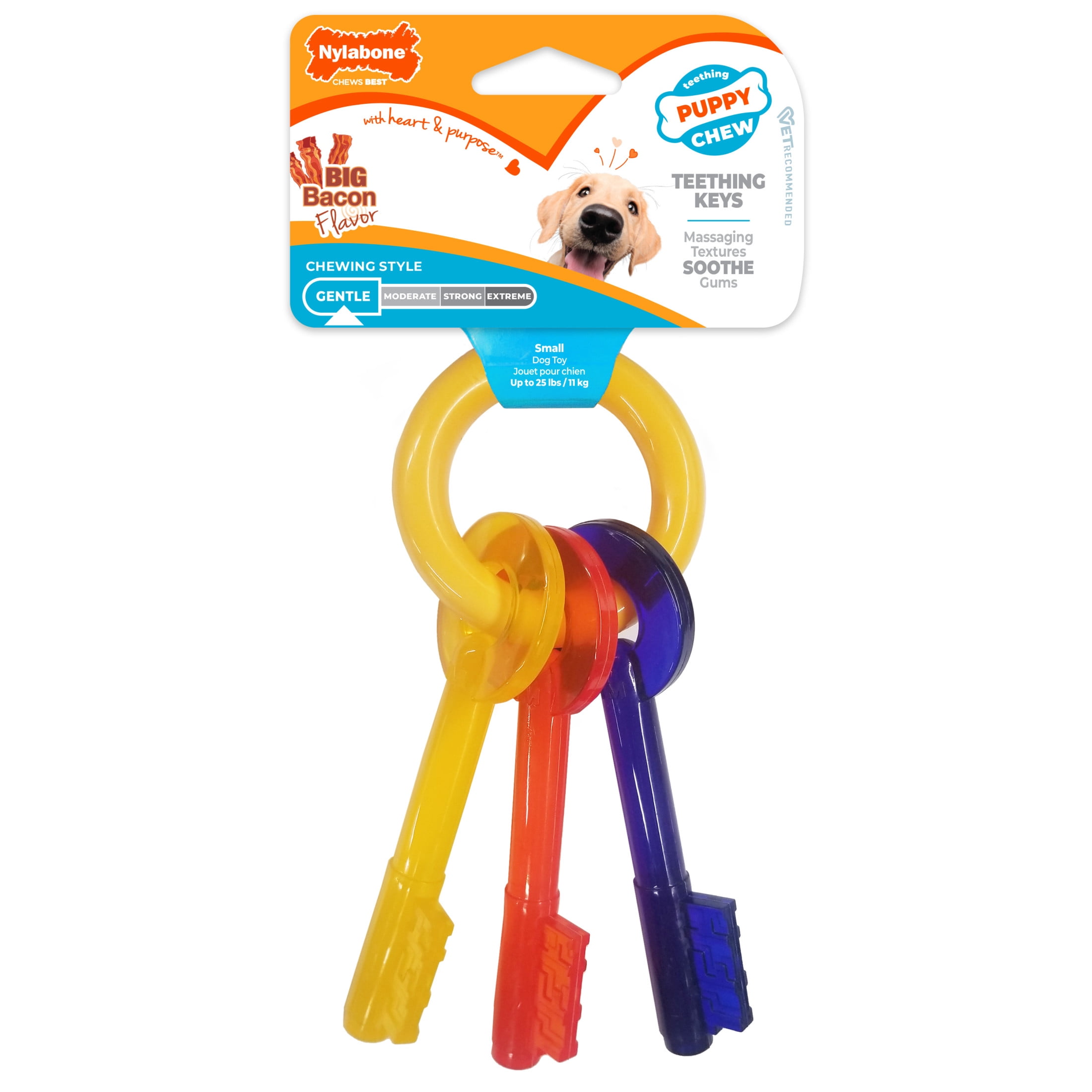 Nylabone Puppy Teething Keys Dog Toy - Chew Toy for Small to Large Size ...