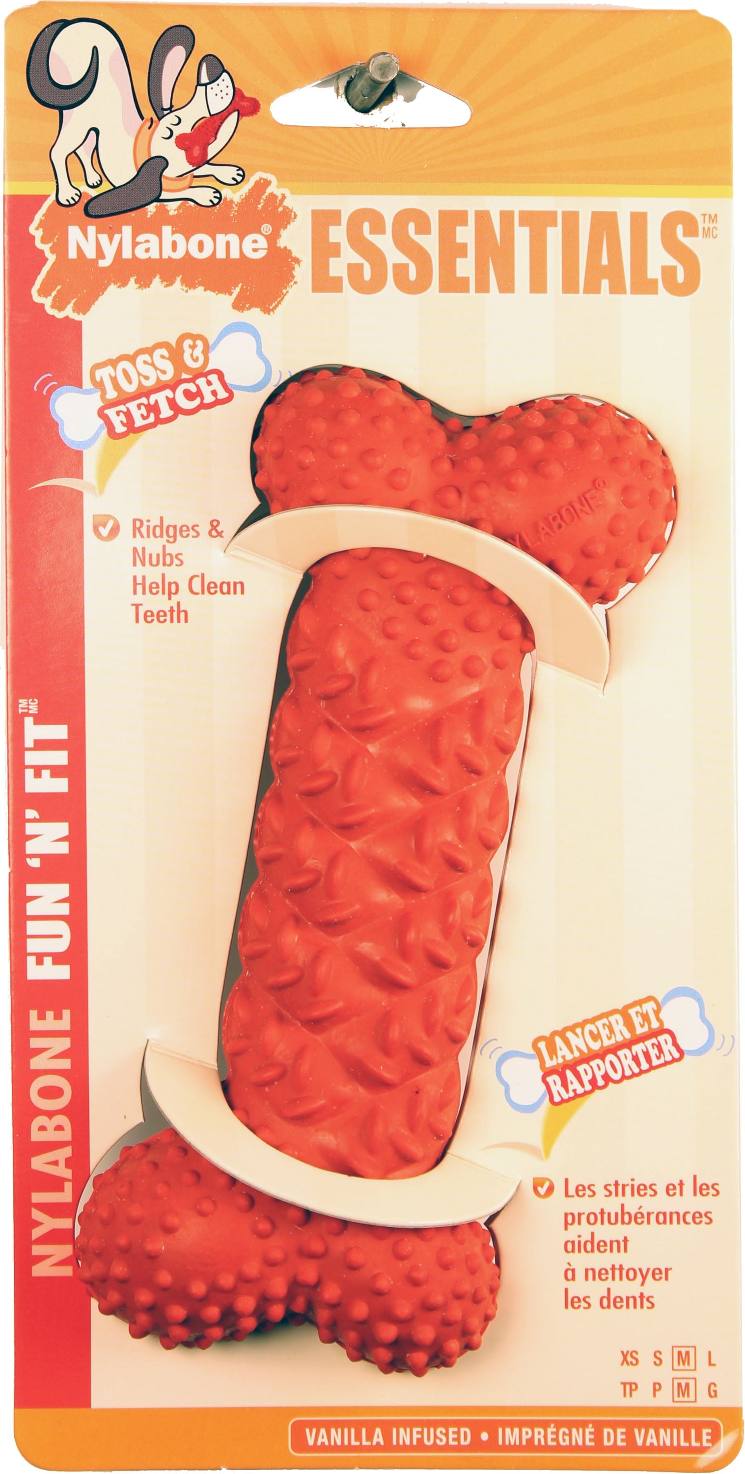 Nylabone NRB333W Nylabone Fun N Fit Rubber Braided Dog Bone - Walmart.com