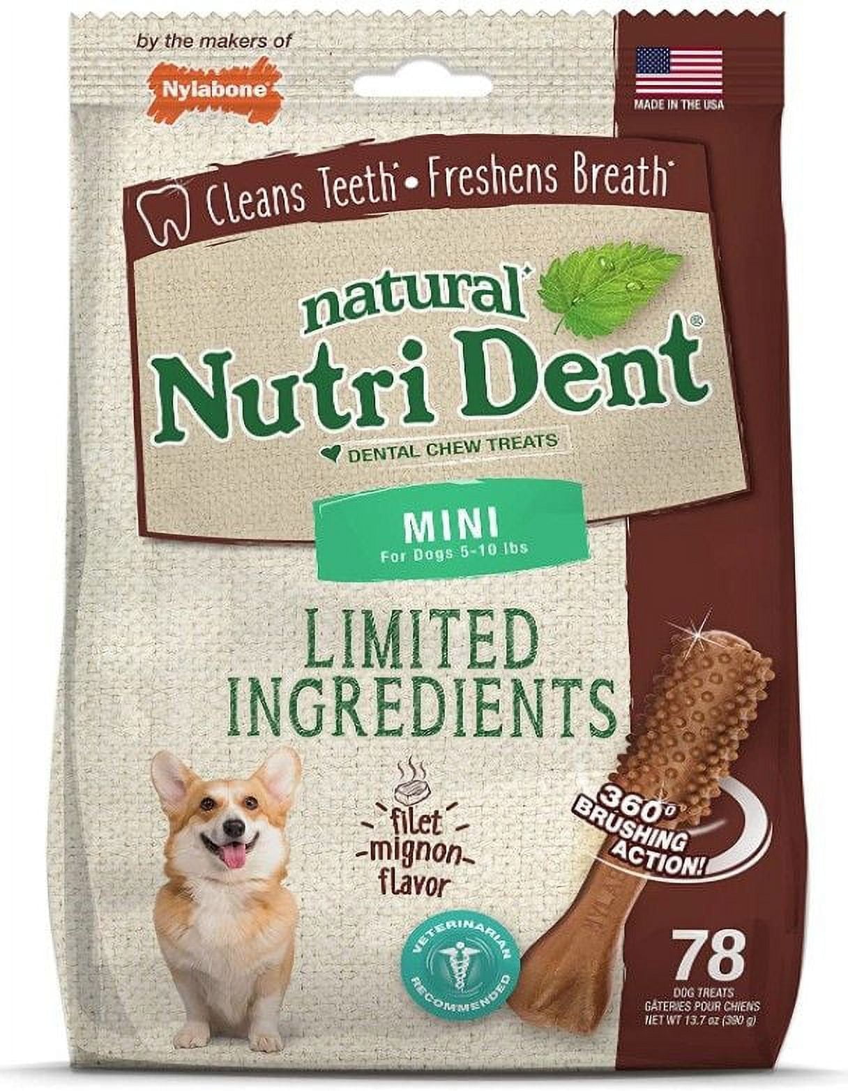 Nylabone Natural Nutri Dent Filet Mignon Dental Chews - Limited ...