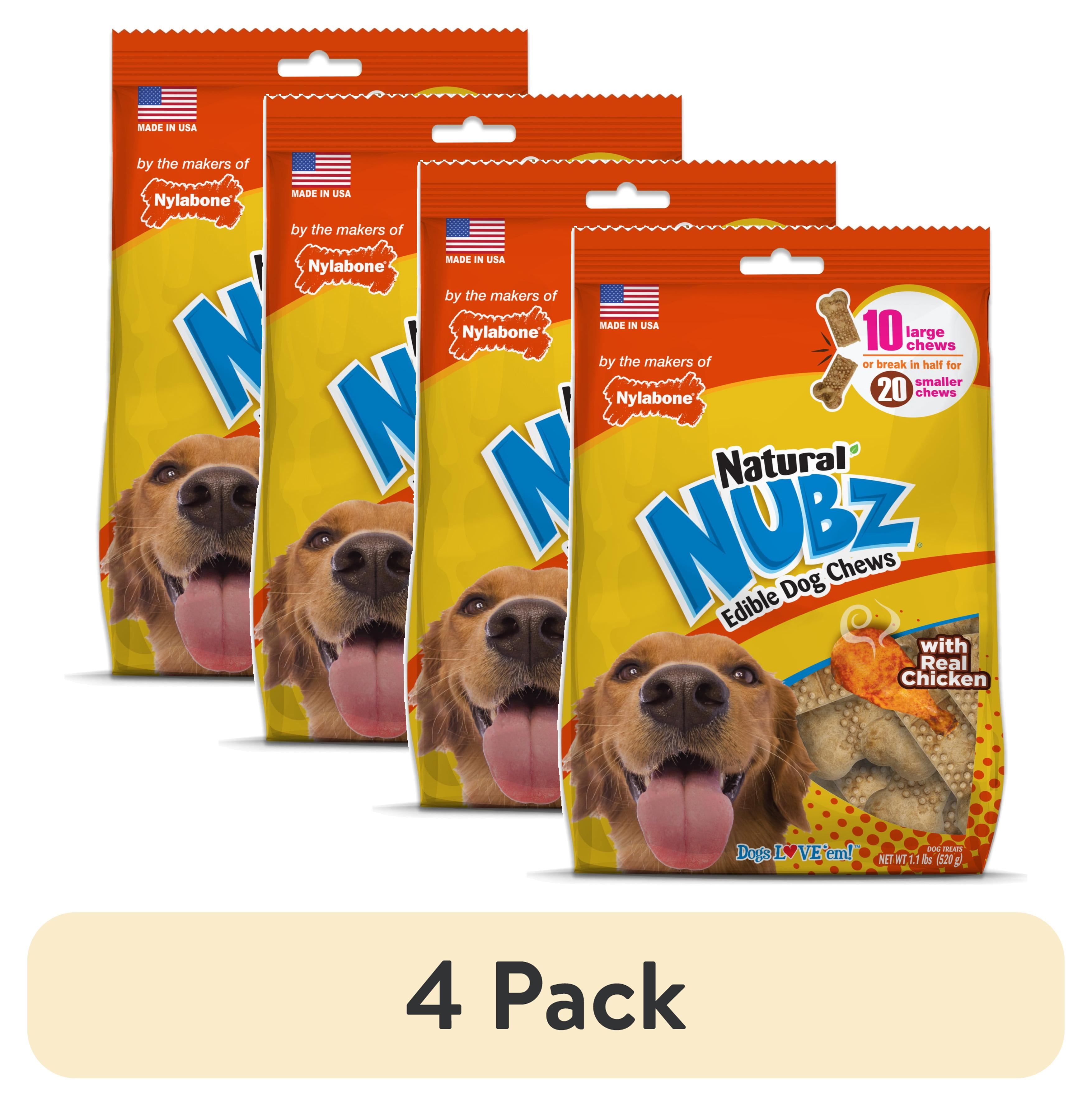 (4 pack) Nylabone Nubz Chicken Dog Treats, All Natural Edible Long ...