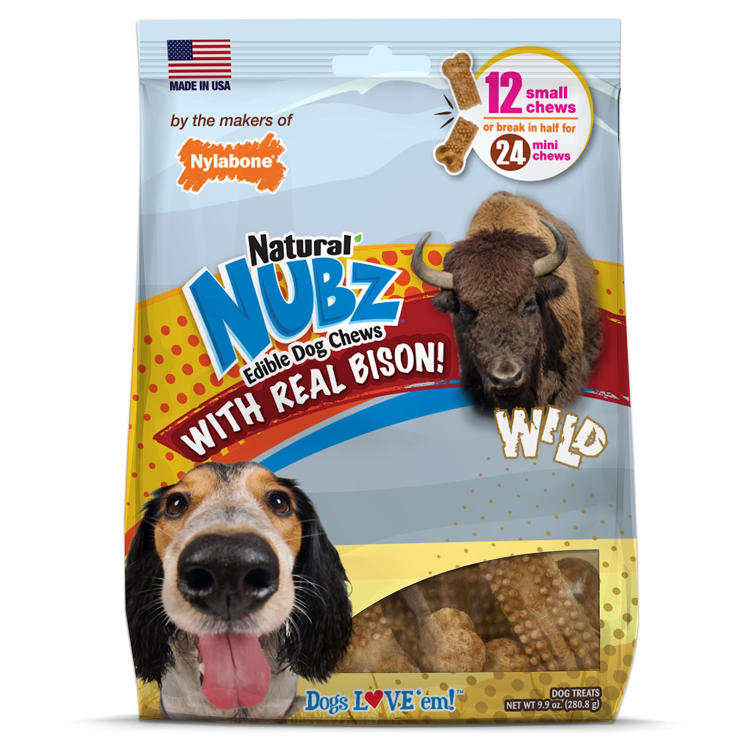 Nylabone Nubz Wild Natural Edible Chew ATT1Treats for Dogs, Made in USA ...