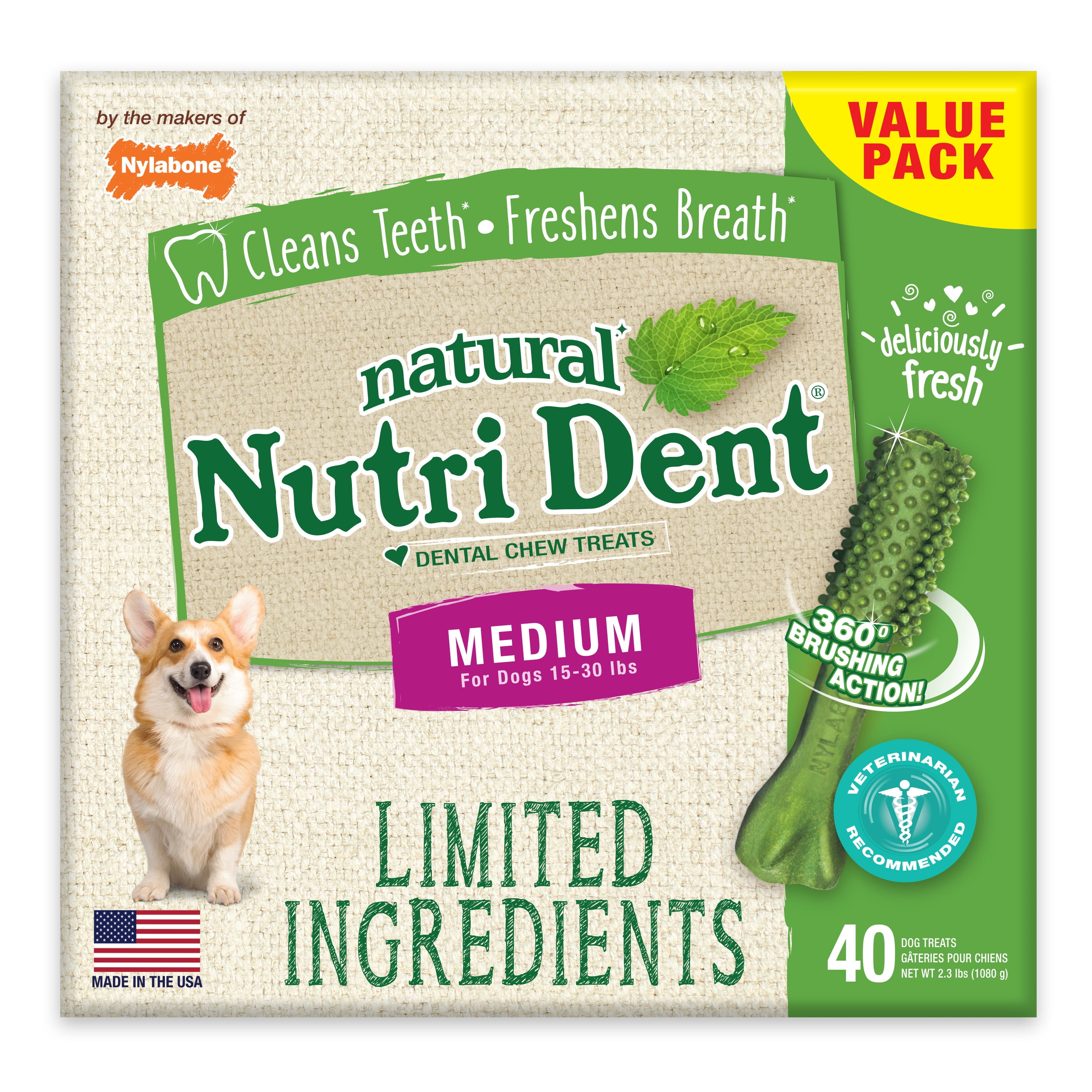 Nylabone Nutri Dent Natural Dental Fresh Breath Flavored Chew Treats ...