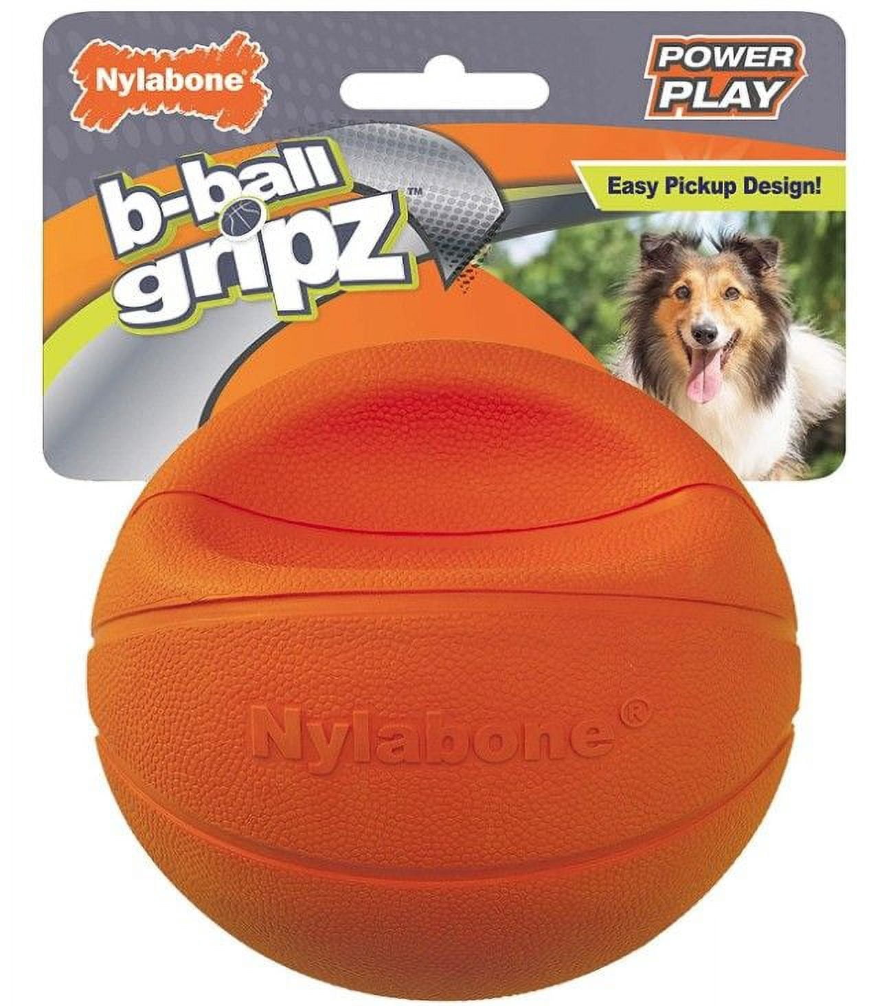 Nylabone Power Play B-Ball Grips Basketball Medium 4.5 Inch Dog Toy ...