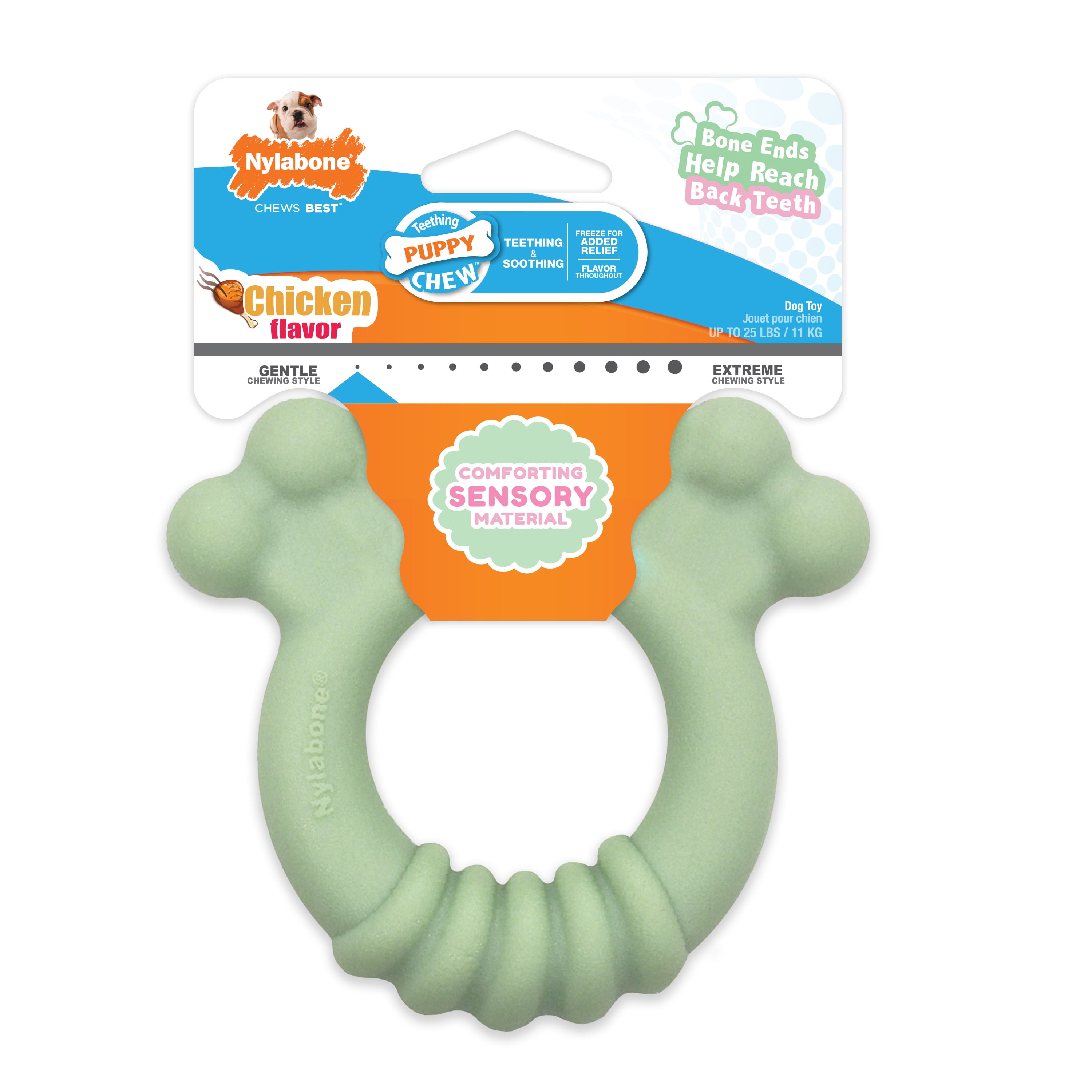 Nylabone Sensory Material Puppy Teething Ring Chicken Small/Regular ...