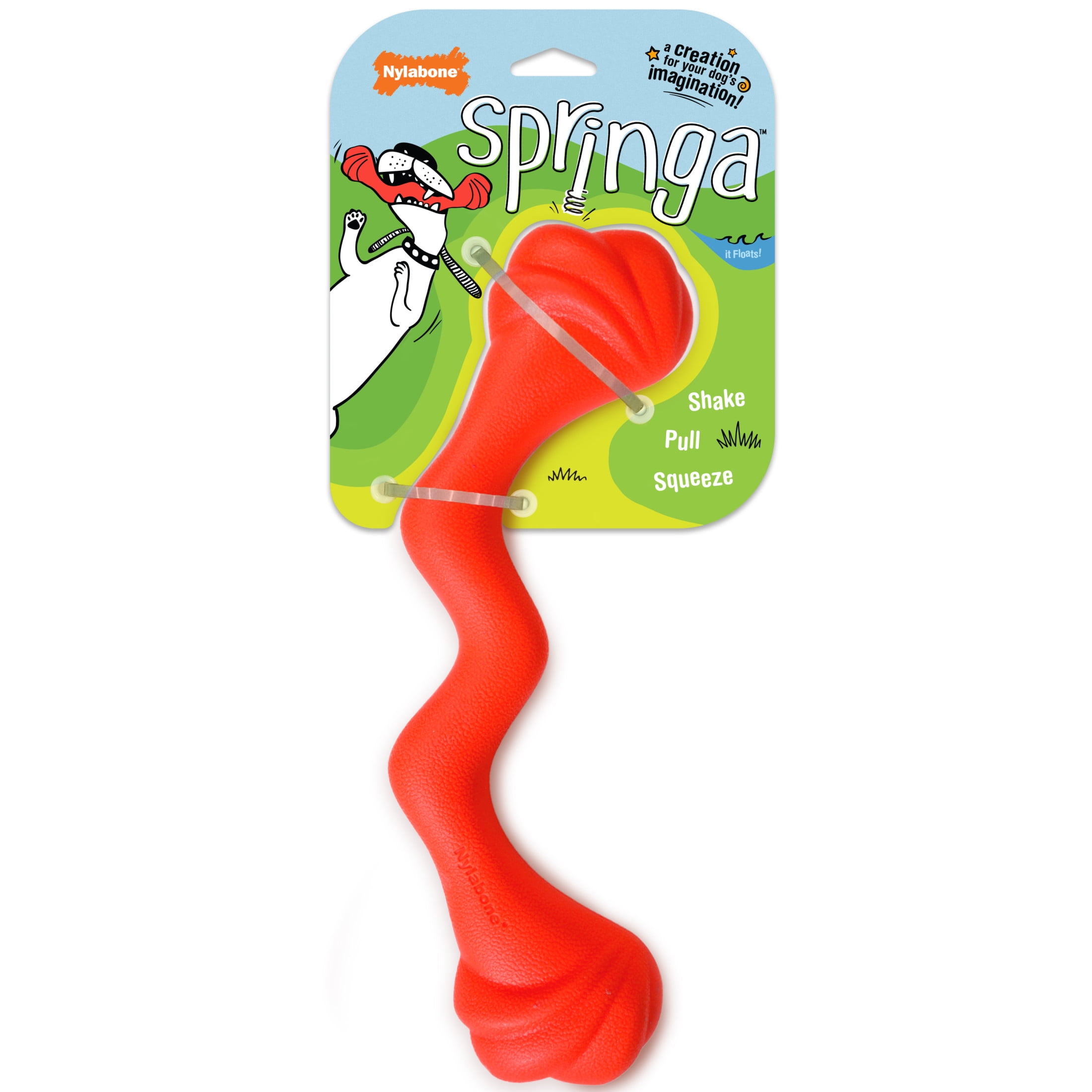 Nylabone Springa Interactive Dog Toy, Lightweight Flexible Floatable ...