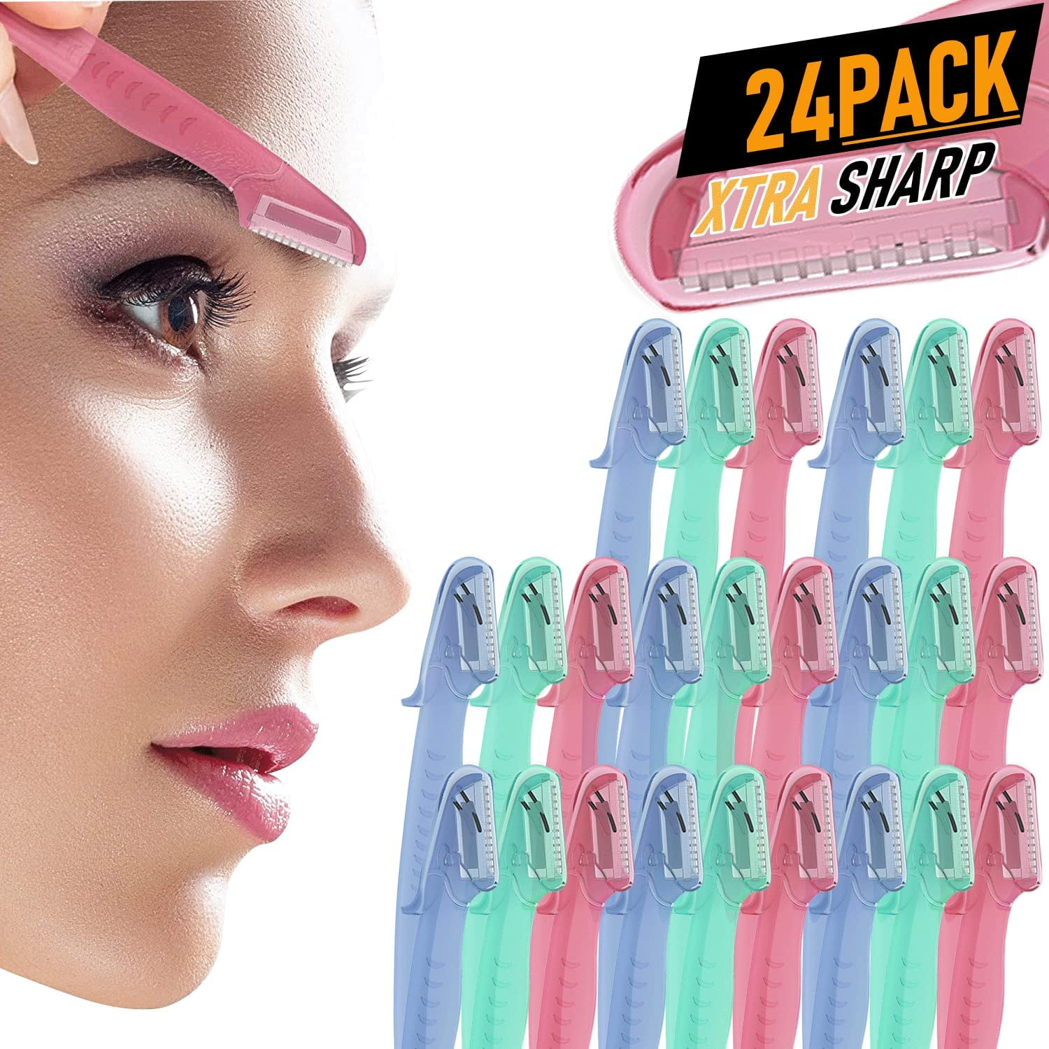 Nylea Eyebrow Razor Trimmer [Extra Precision] Disposable Facial Hair ...