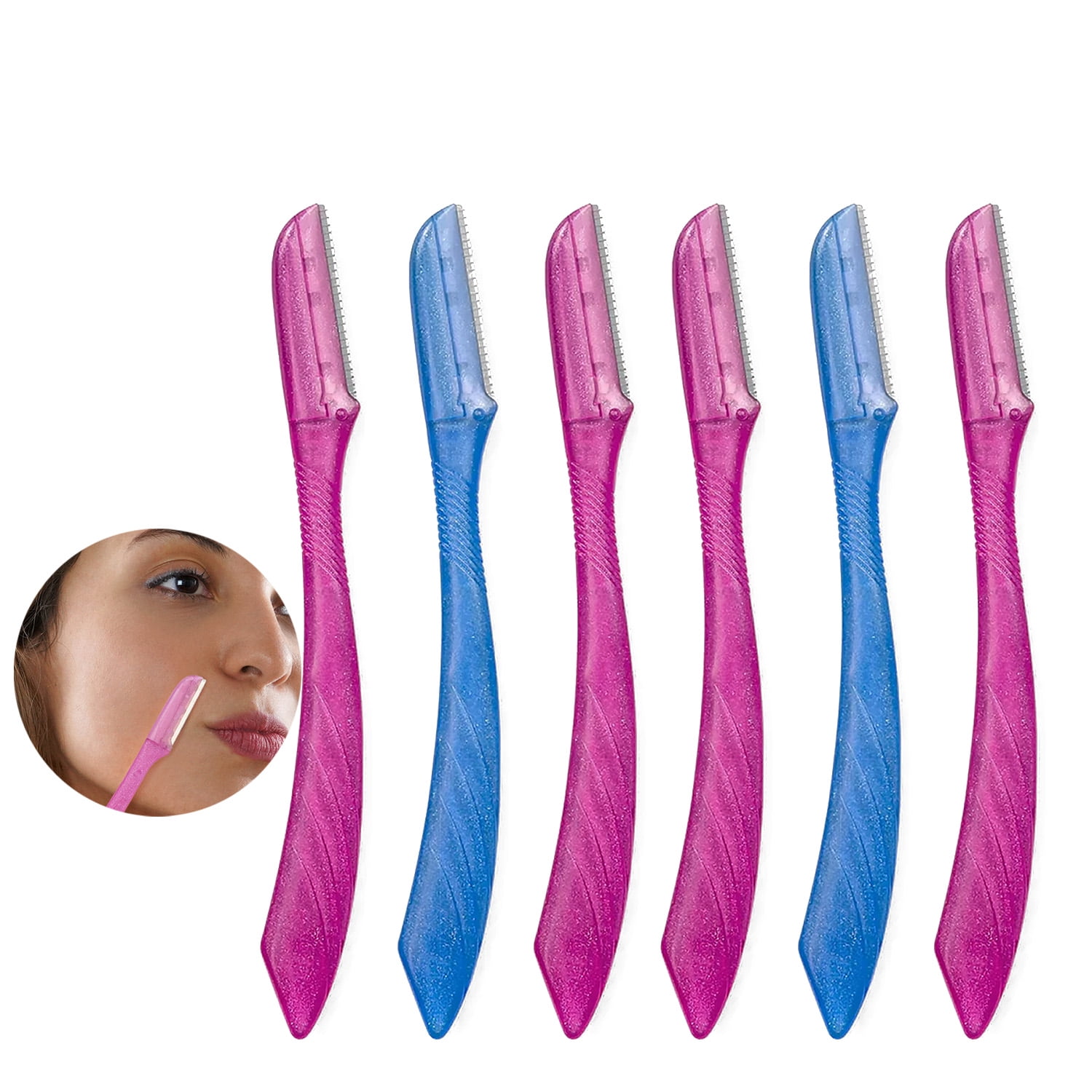 Nylea Face Shavers for Women - 6 Pack of Gentle Facial Hair Removers ...