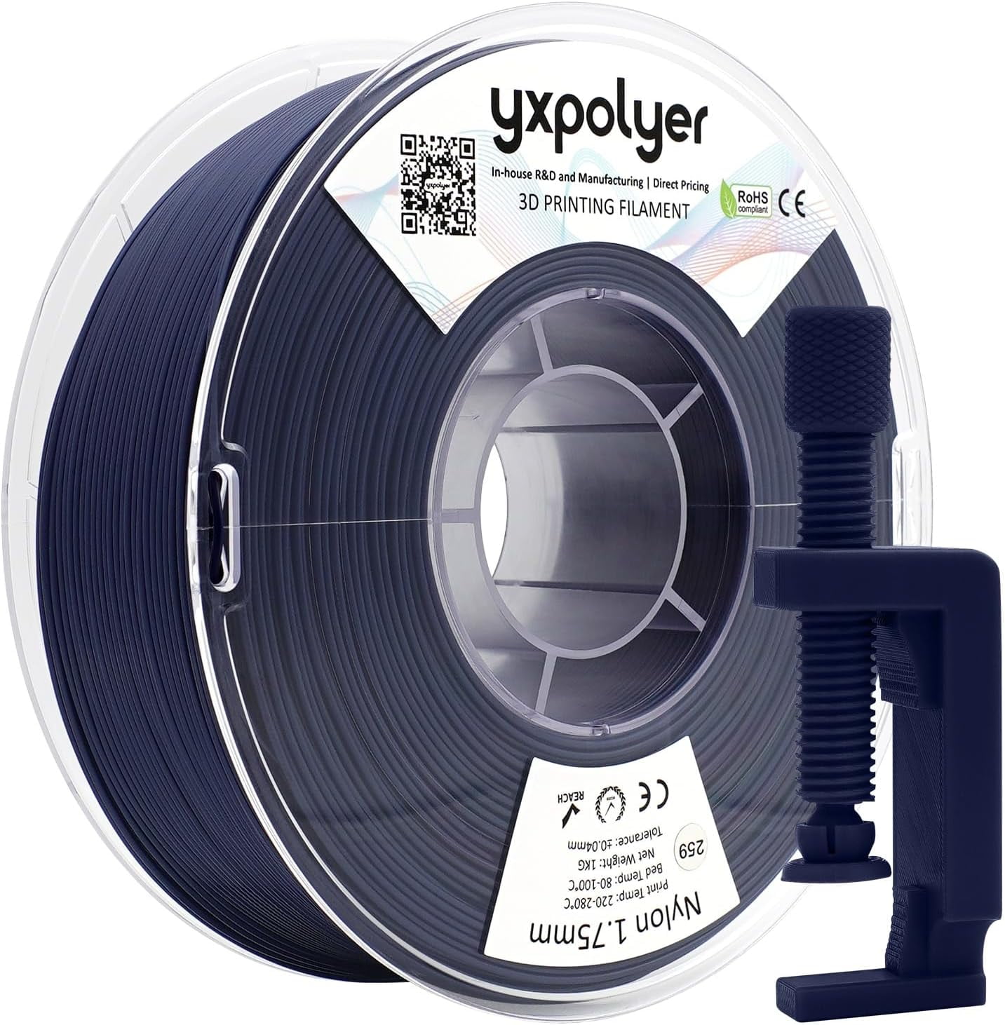 Nylon 3D Printer Filament Blue PA6 1kg Nylon with Heat-Resistant AMS ...