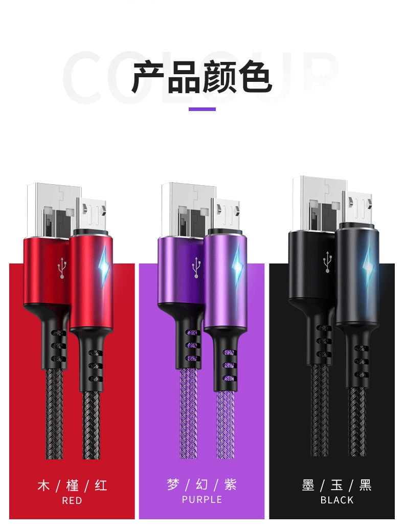 Nylon Android type-c fast charging data cable for Apple Android Huawei ...