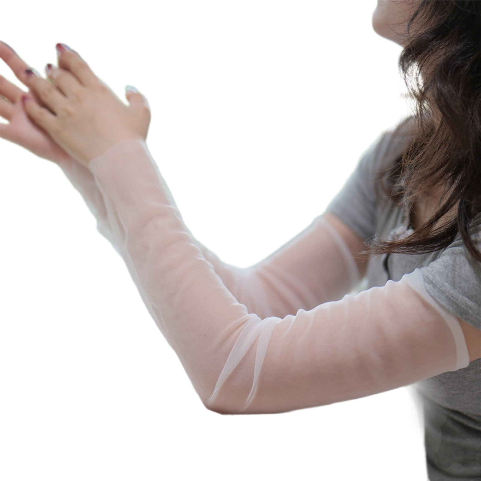 Nylon Arm Sleeves Cooling Sun Protections Arms Cover Breathable Sheer ...