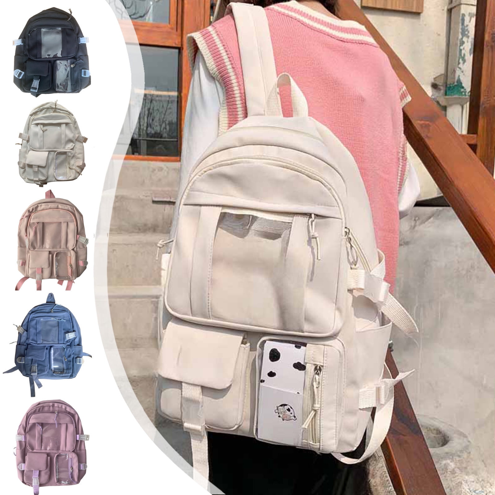Nylon Backpack for Women | Korean Style Large Capacity Lightweight ...