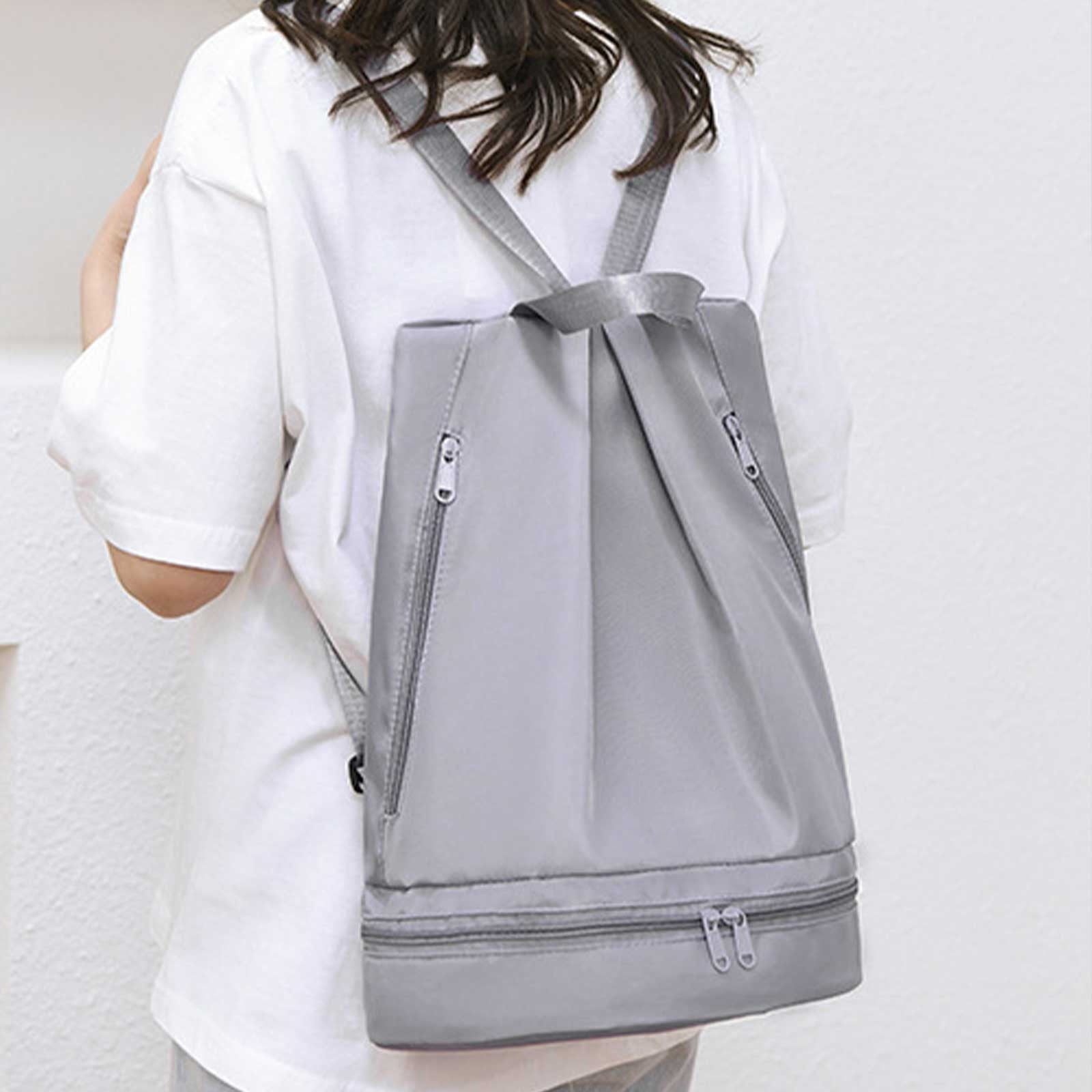 Nylon Beach Backpack with Shoe Compartment, Wet Dry Separation for Gym ...