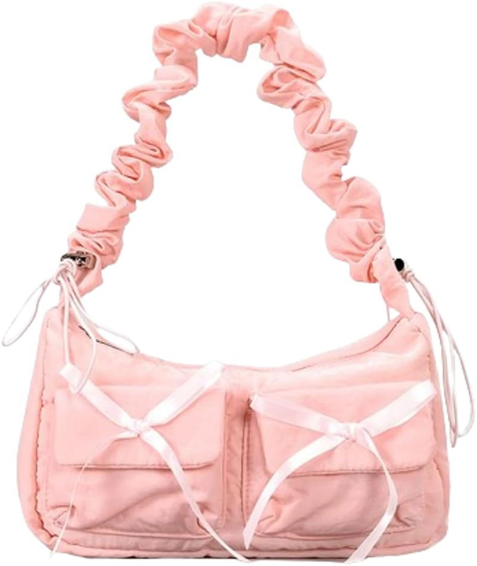 Nylon Bow Hobo Bags Cute Underarm Shoulder Bag Tote Bag Crossbody Purse ...