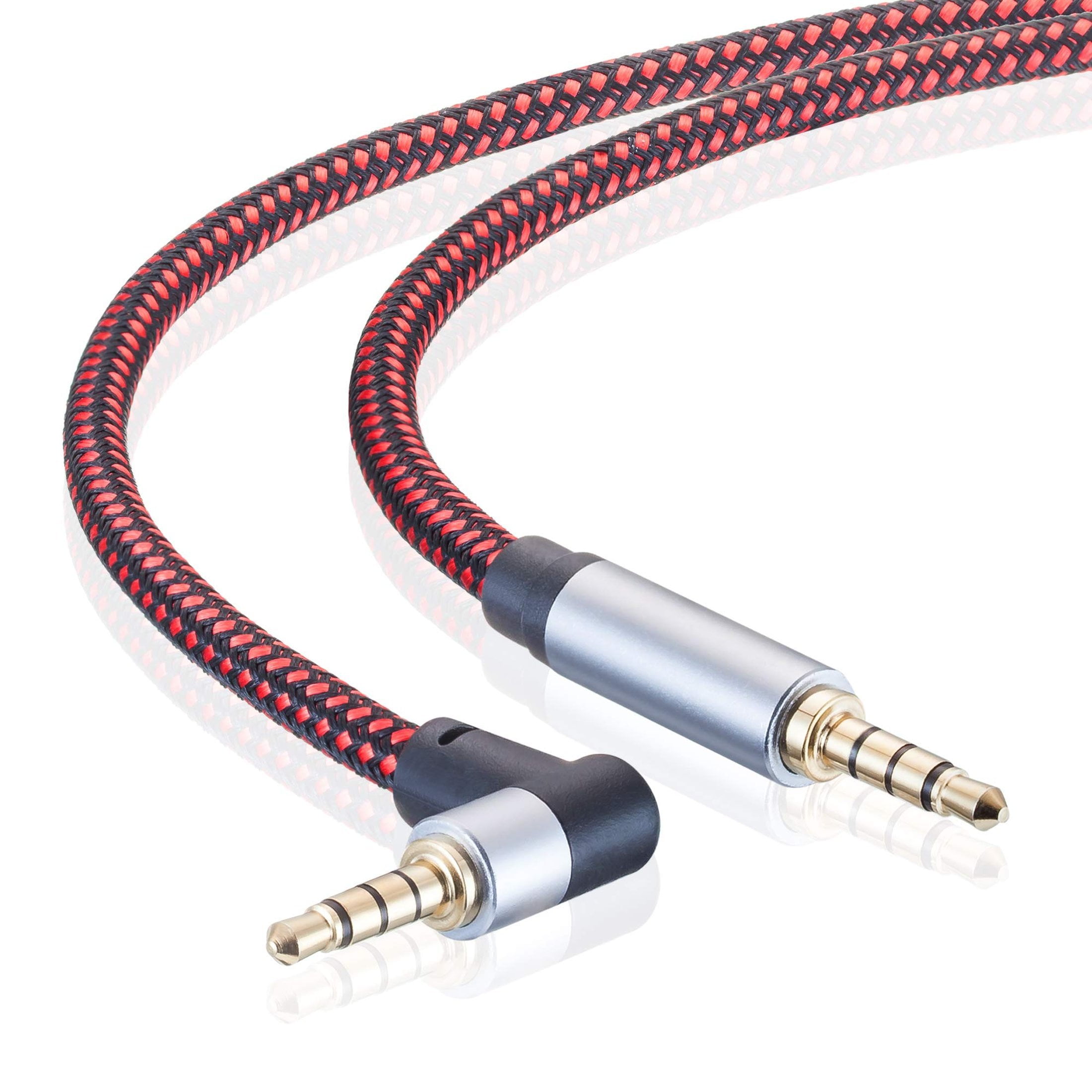 Nylon Braided 10Ft Male to Male 3.5mm TRRS Stereo Audio Cable - Walmart ...