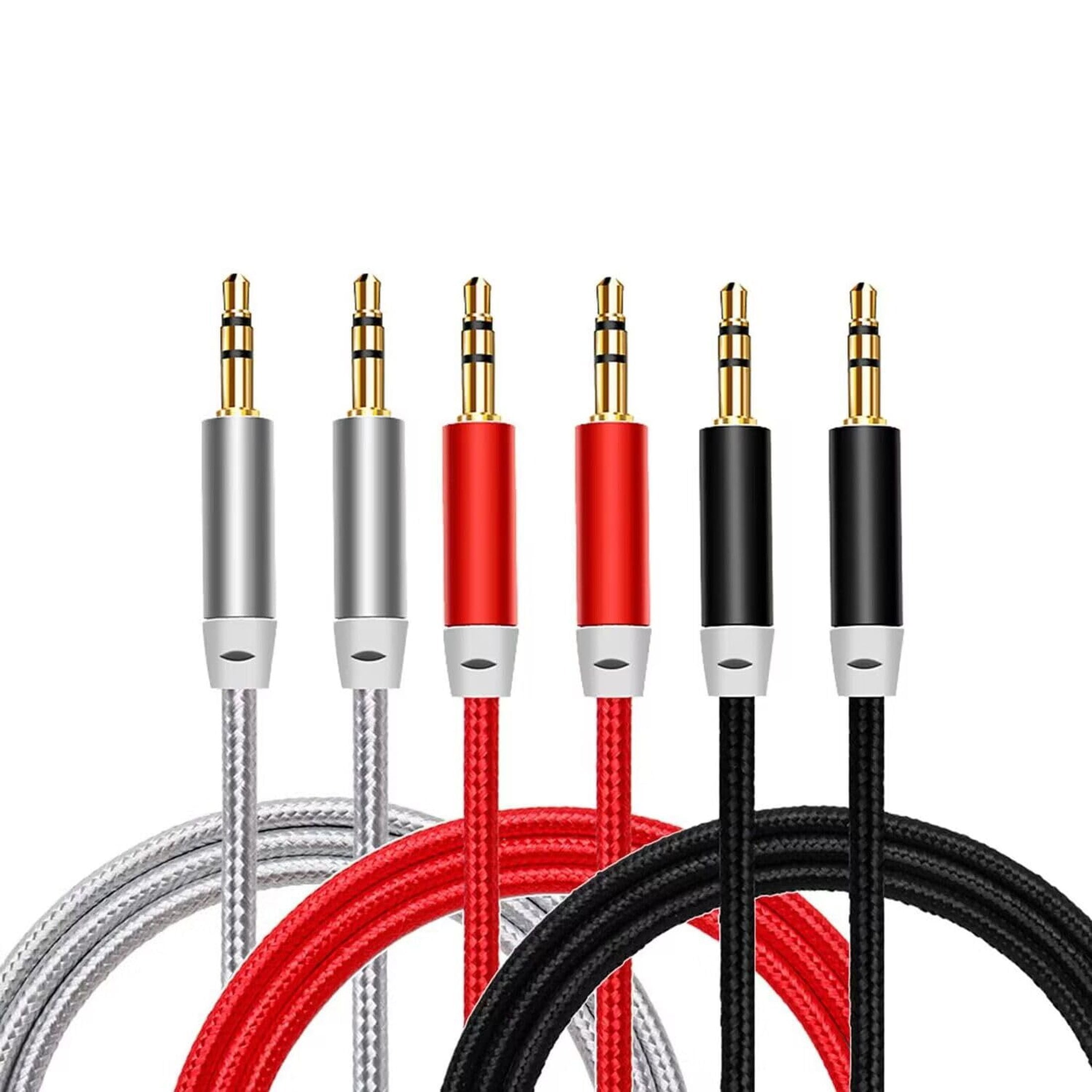 Nylon Braided 3.5mm Stereo Audio Cable Set for iPhone and Samsung ...