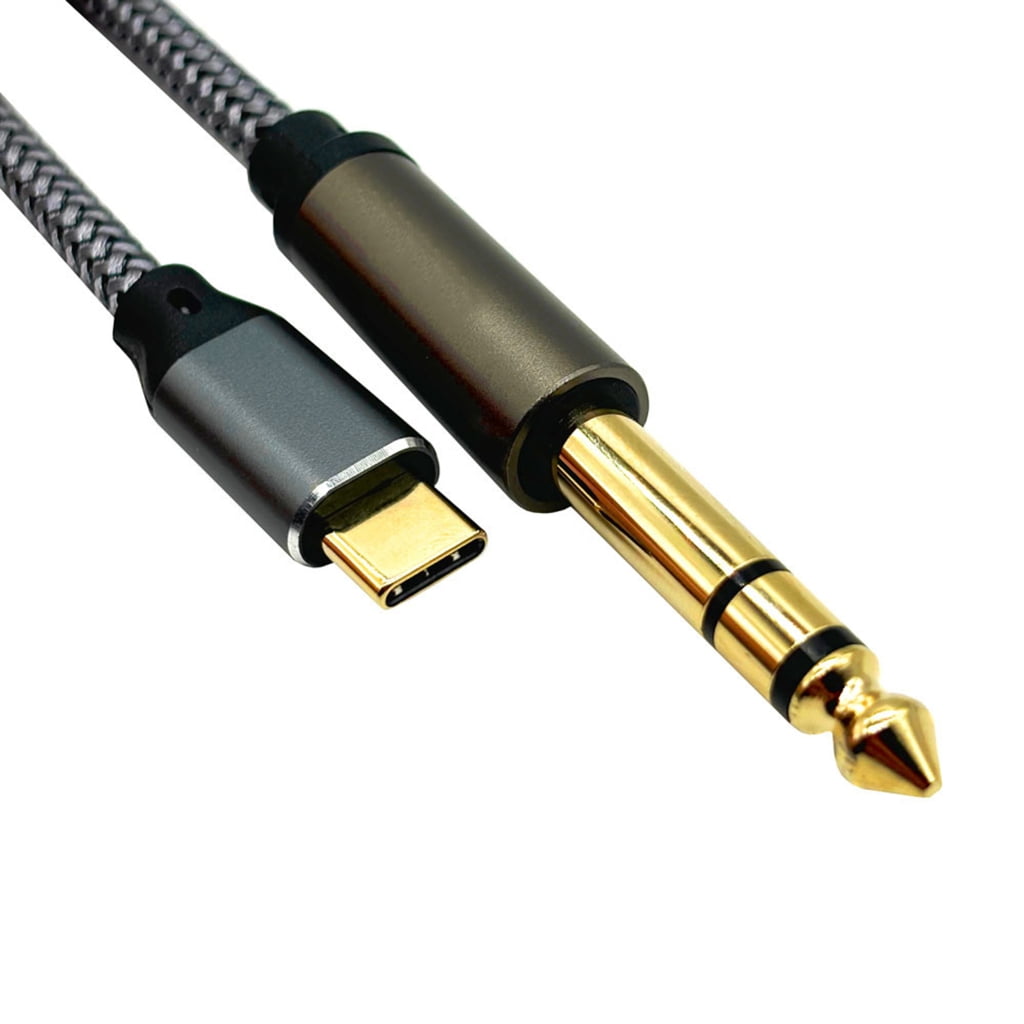 Nylon Braided Cord USB C Input 6.5mm Male Output Connectors Cable Wire ...