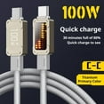 Nylon Braided Data Cable with LED Indicator, 100W Fast Charging, 1.2m ...