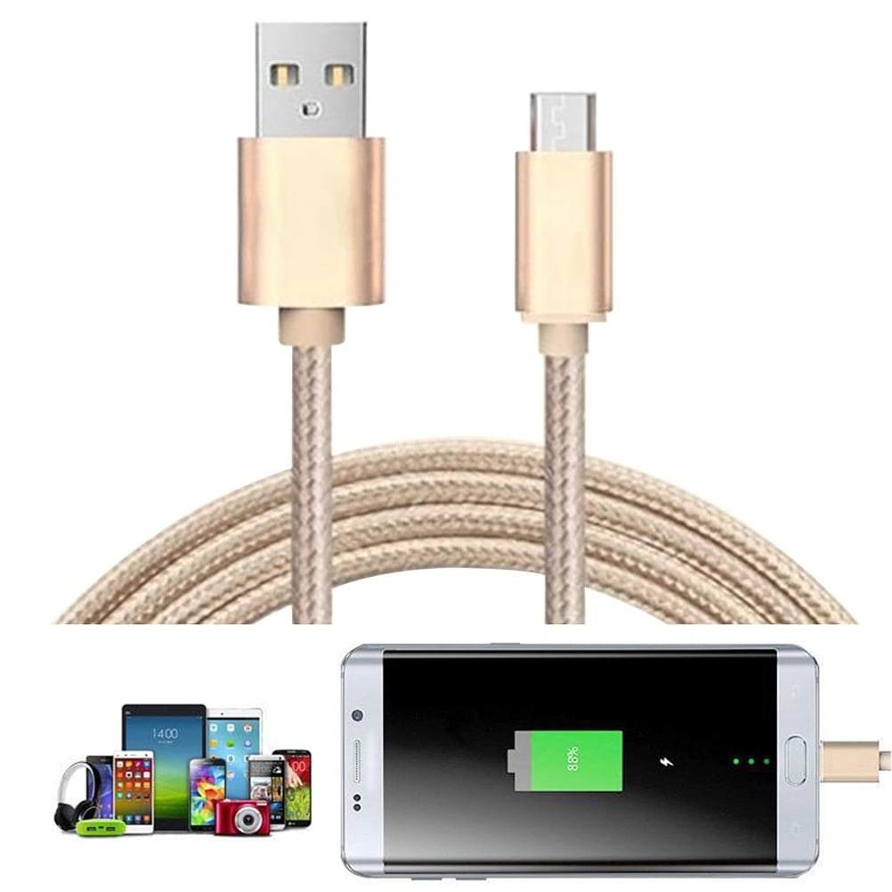 Nylon Braided Micro USB Cable Charging Cable Extra Long Tangle-Free ...