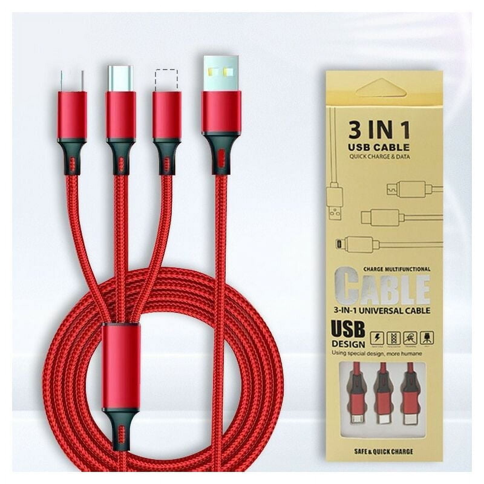 Nylon Braided Multi-Charging Cable, Universal Phone Charger for ...