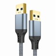 Nylon Braided USB 3.0 Extension Cord Data Transfer Cable Line Double ...