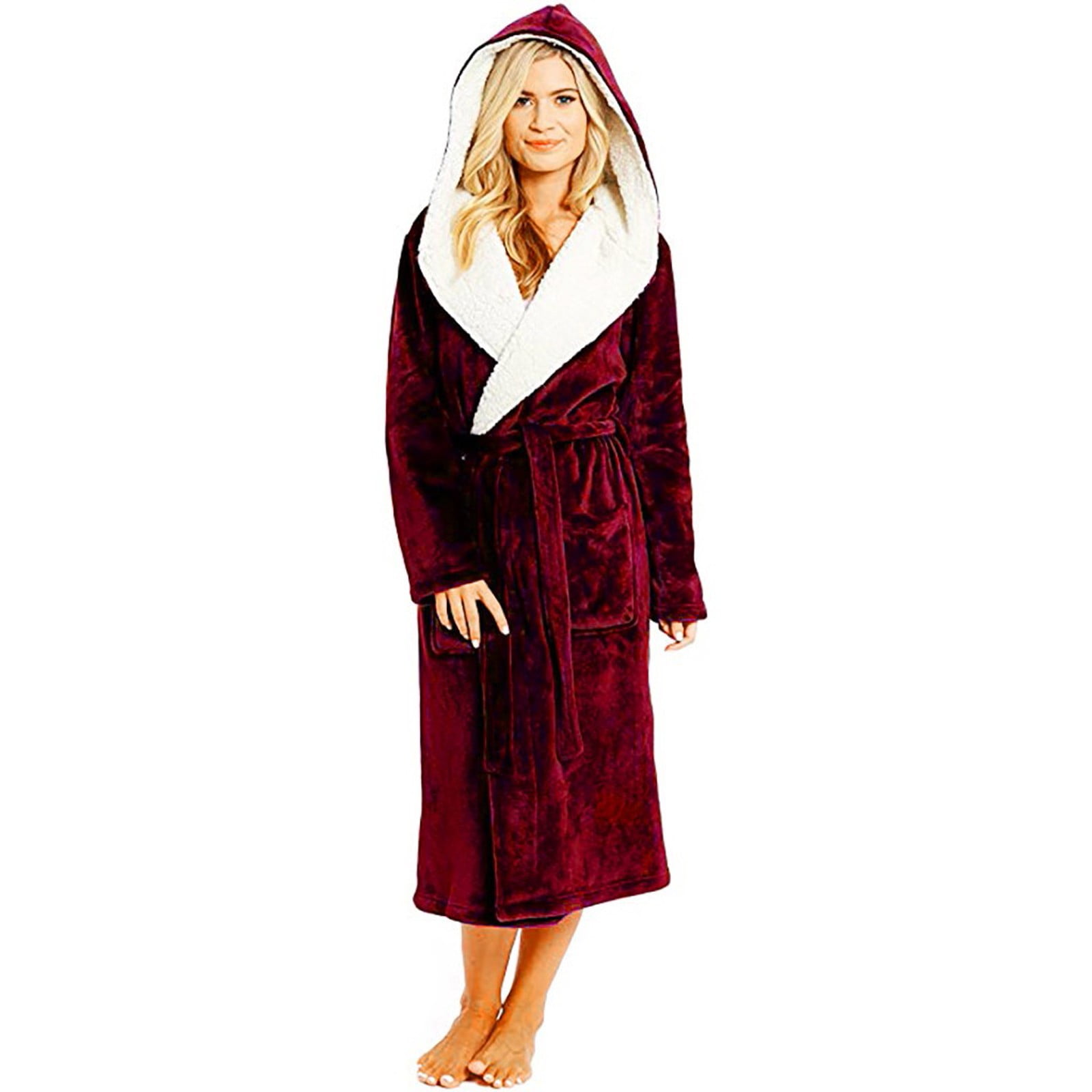 Luowei Women's Christmas Sleepwear, Red Winter Warm Christmas Pajamas ...