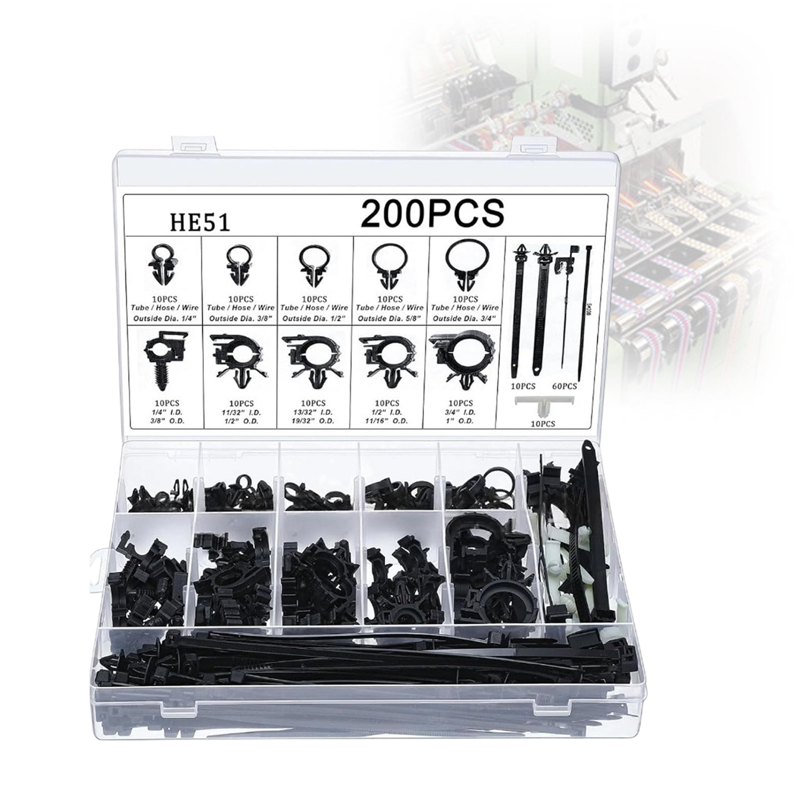Nylon Cable Ties Set Feature Easy Push in Clip and Side Mount Design ...
