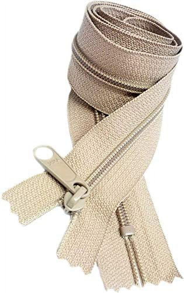 Nylon Coil YKK Beige #4.5 Handbag Zippers with Long Pull Slider ...