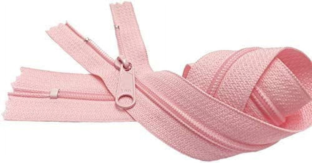 Nylon Coil YKK Light Pink #4.5 Handbag Zippers with Long Pull Slider ...