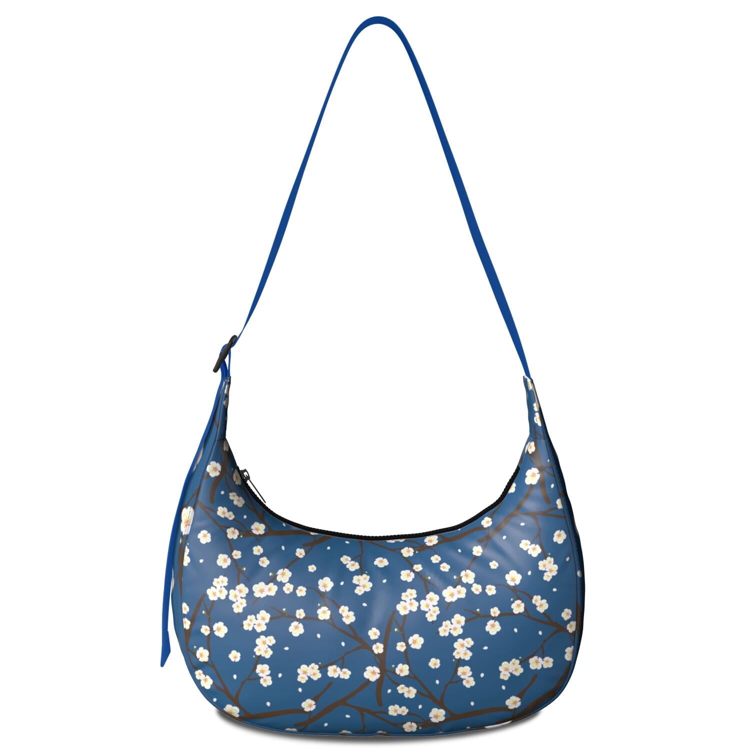 Nylon Crescent Bag for Women Men Trendy, Floral Medium Crossbody ...