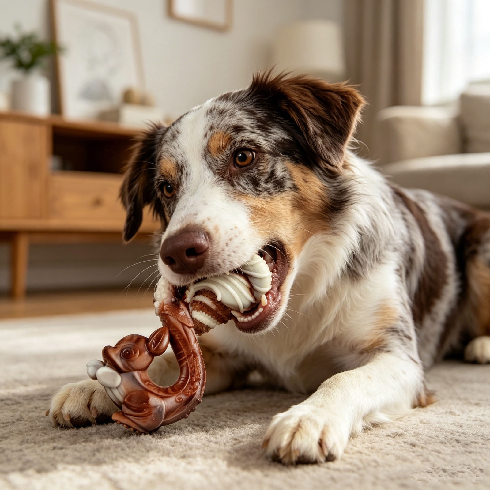 Nylon Dog Chew Toy – Beef-Flavor Tough Bone – Durable Grinding Toy for ...