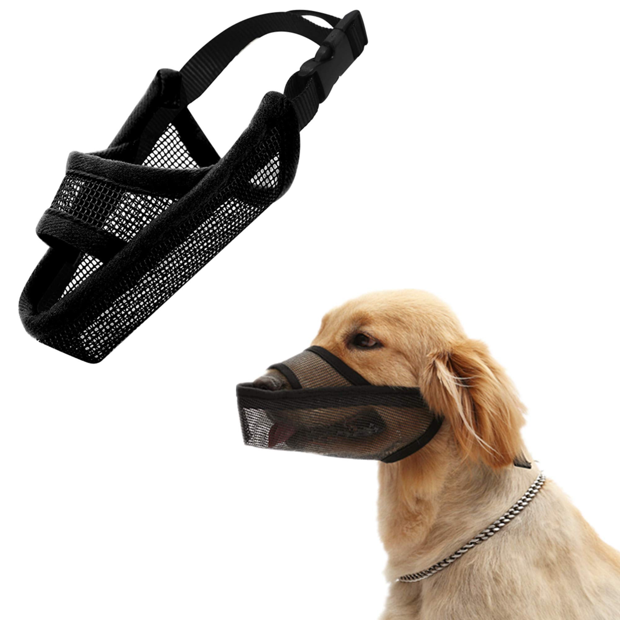 Nylon Dog Muzzle Air Mesh Breathable for Medium Large Dogs, and Stick ...