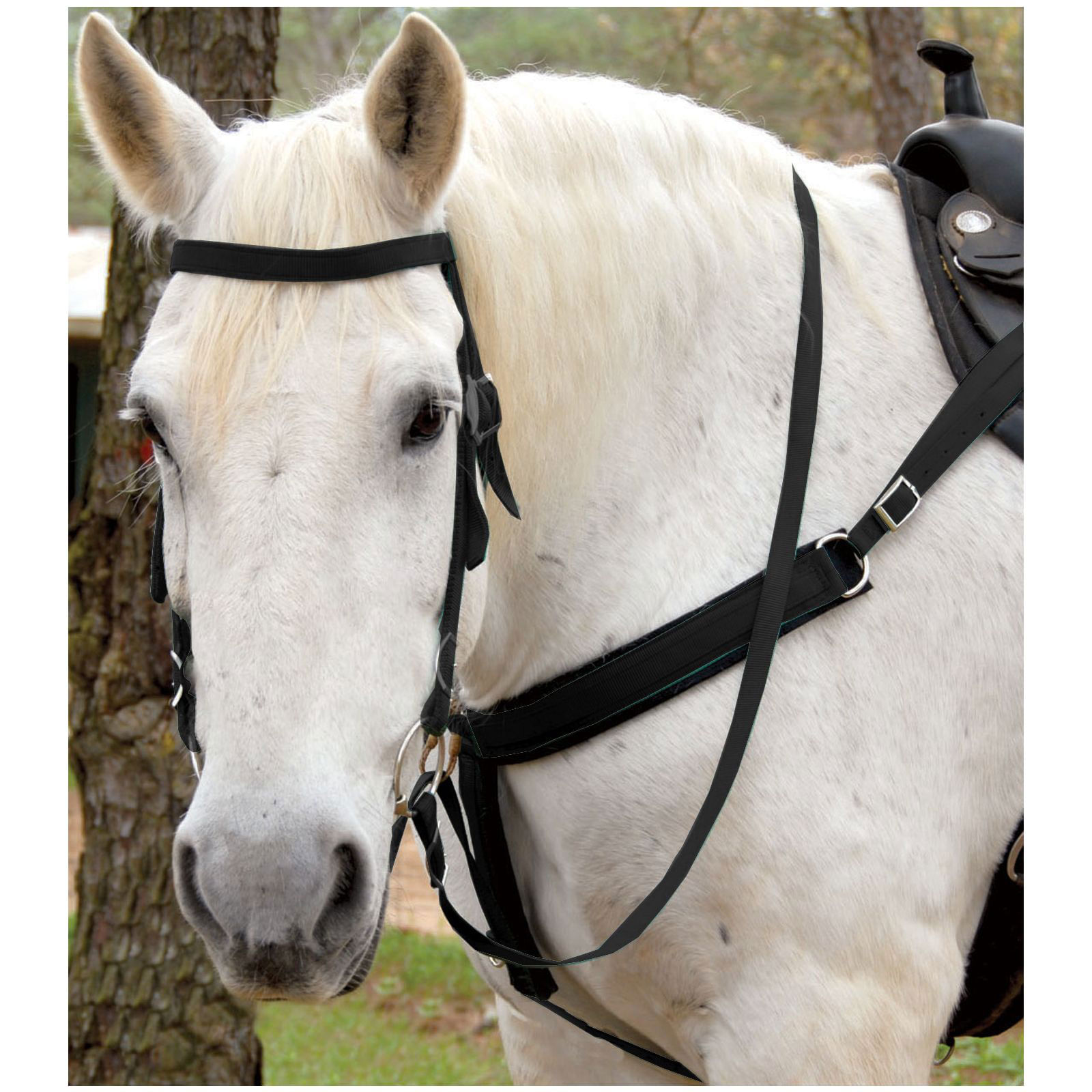 Nylon Draft Horse Tack Nylon Draft Bridle w/Bit & Reins - Walmart.com