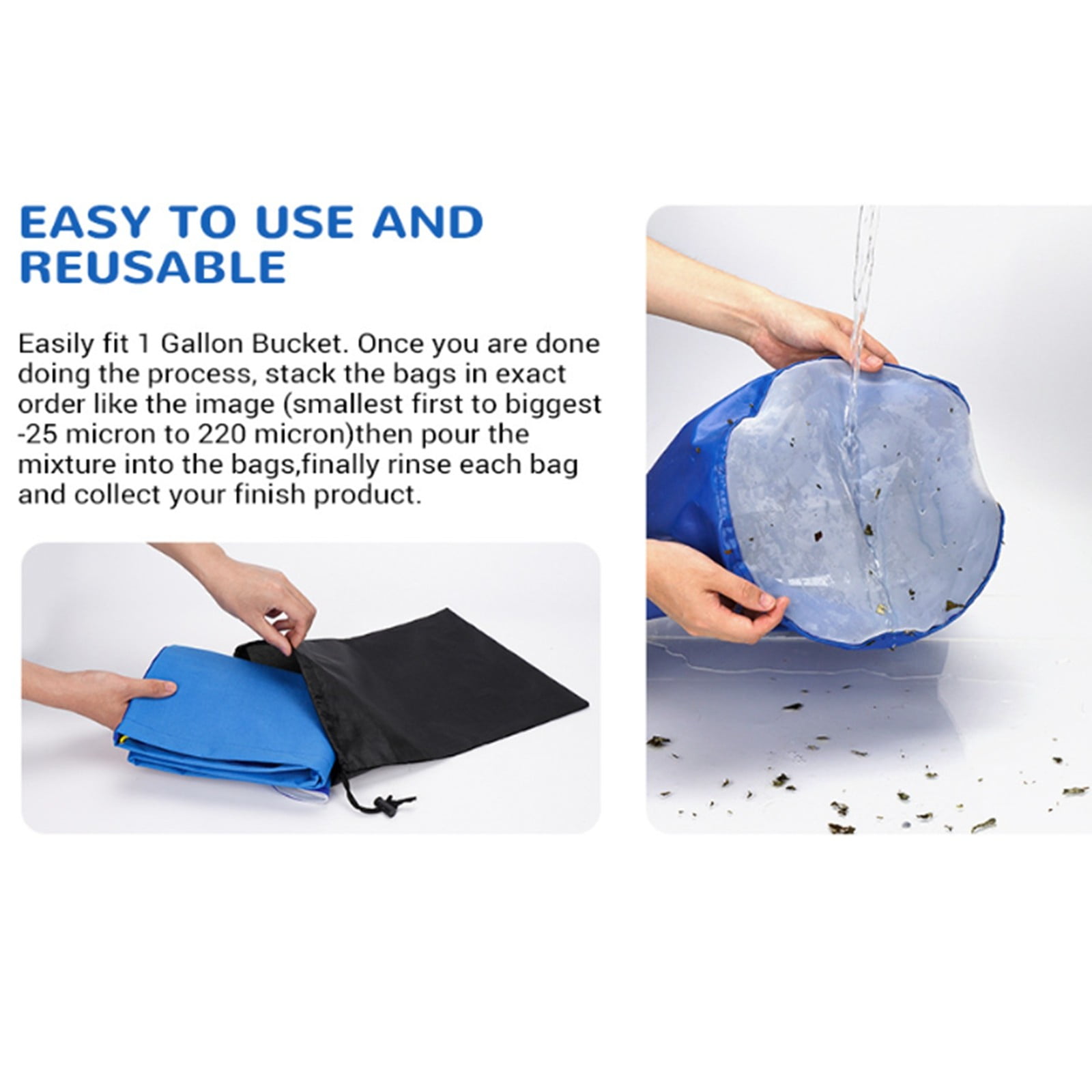 Nylon Filter Bag, 220 Micron Fine Mesh Bag Milk Filter Bag, Reusable ...