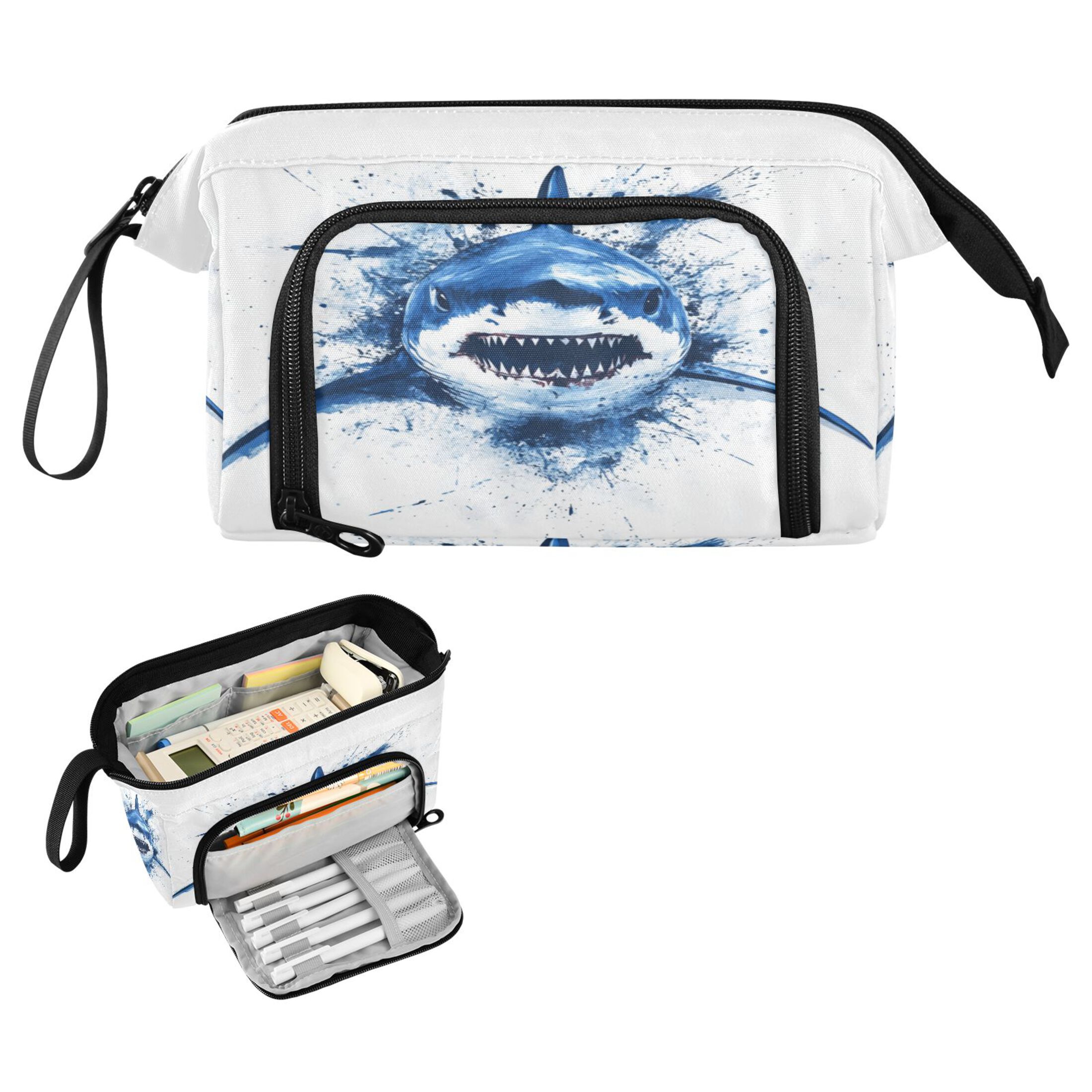 Nylon Fish Mouth Pencil Case with Large Capacity Zipper Pencil Pouch An ...