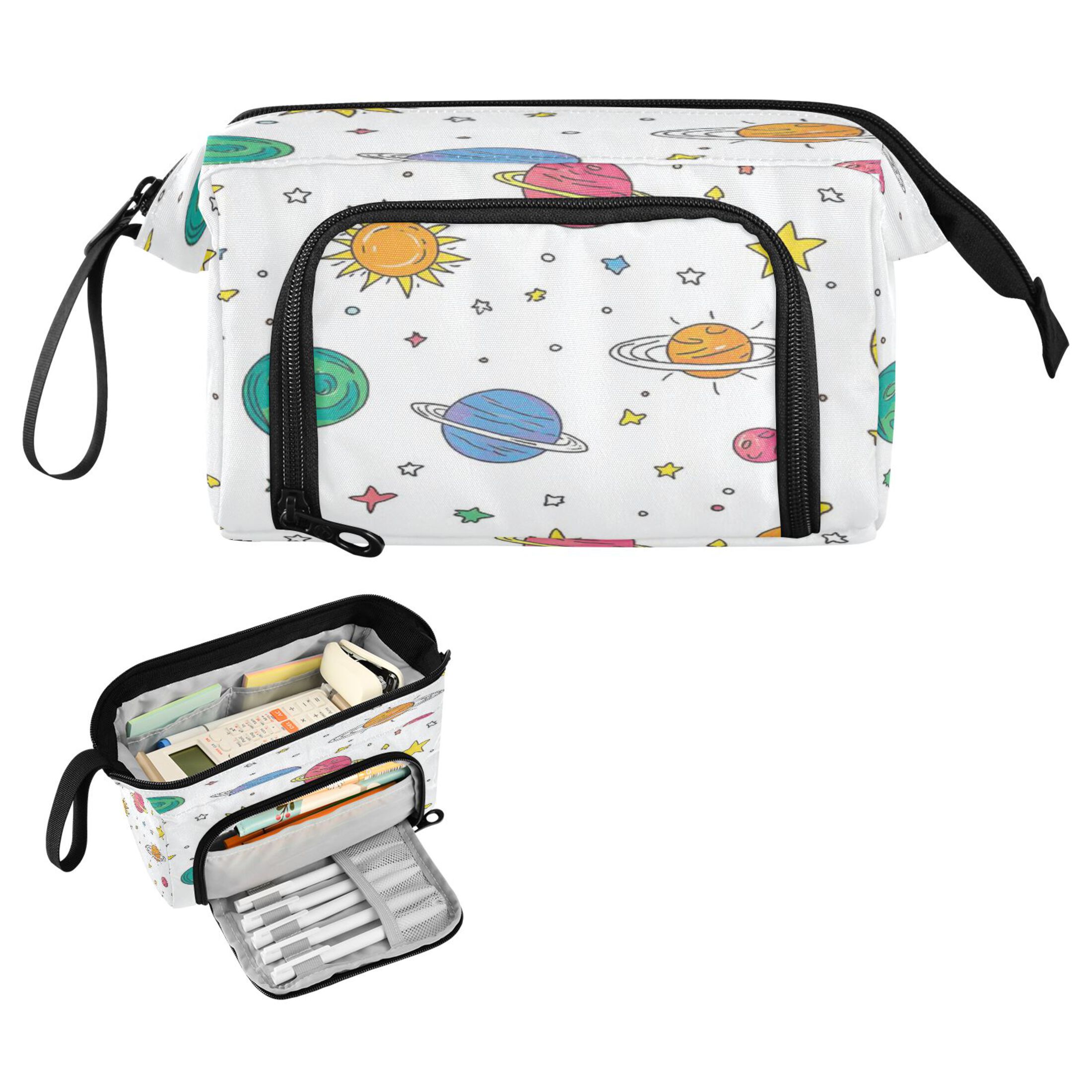 Nylon Fish Mouth Pencil Case with Large Capacity Zipper Pencil Pouch ...