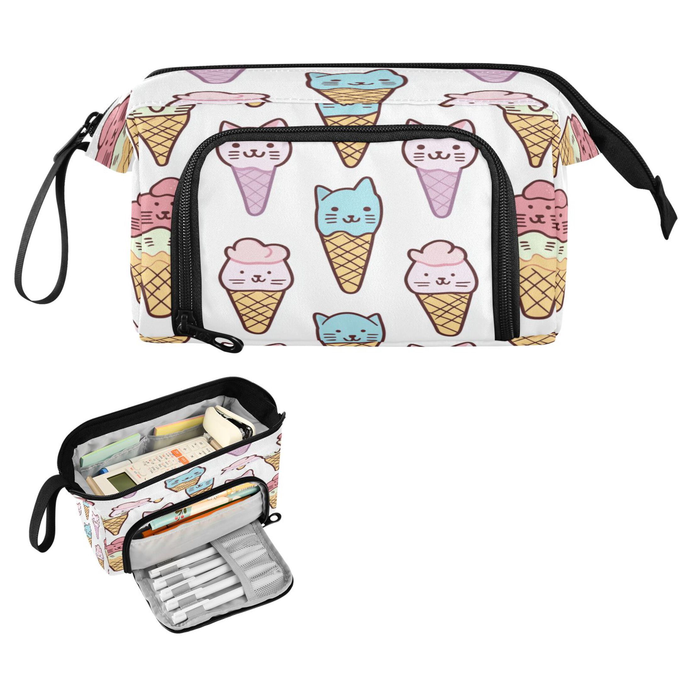 Nylon Fish Mouth Pencil Case with Large Capacity Zipper Pencil Pouch ...